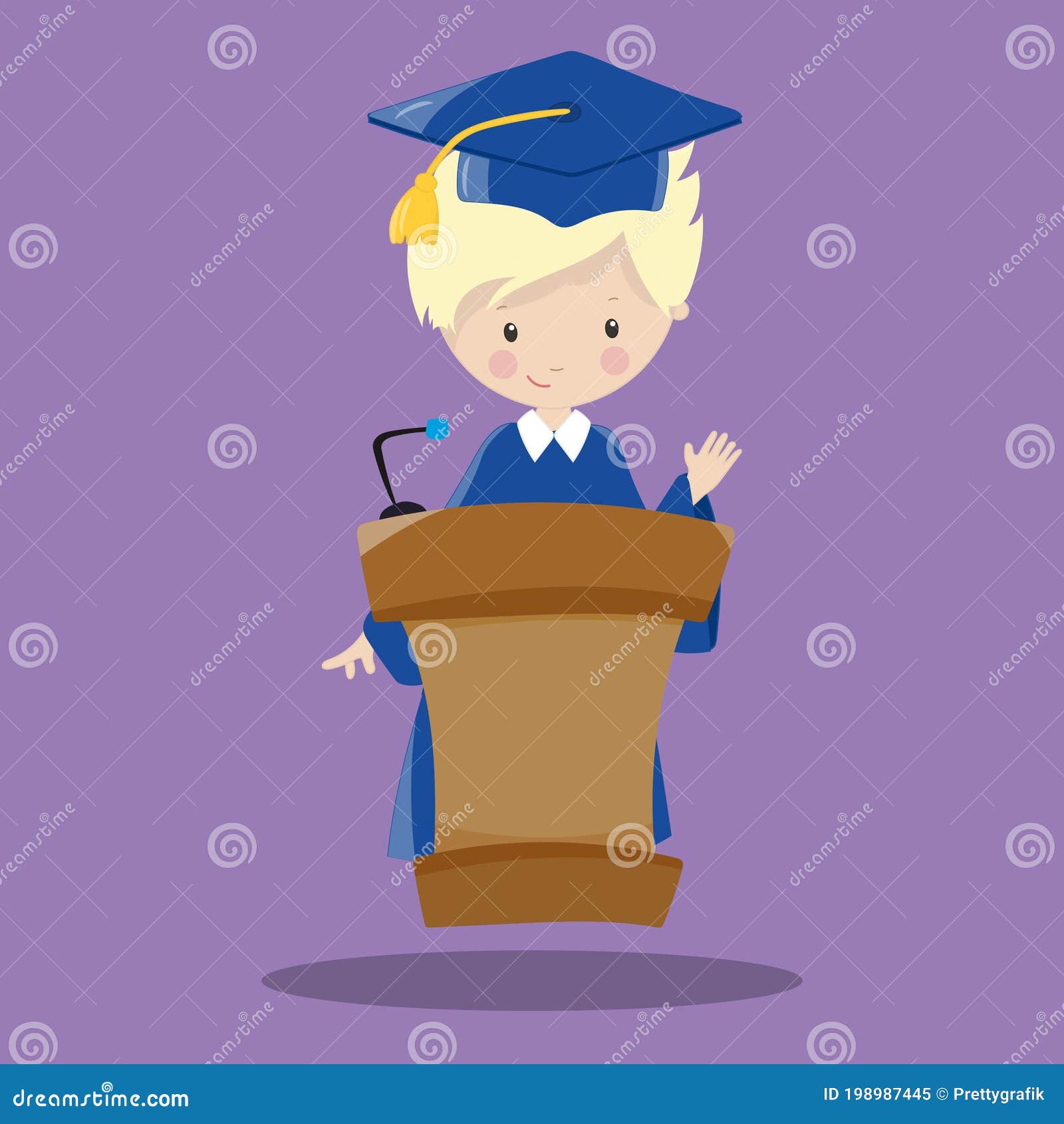 Graduation Boys on Stage 04 Stock Vector - Illustration of vector ...