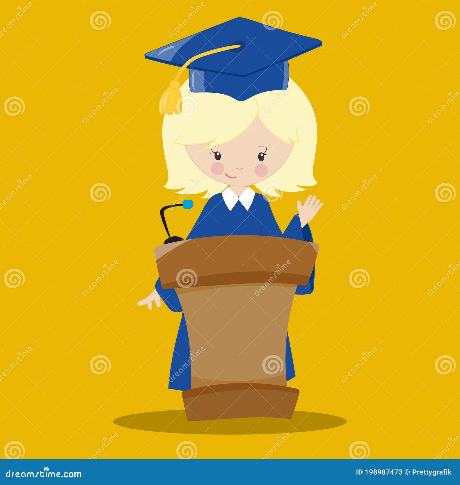 Graduation Boys Standing on Stage 03 Stock Vector - Illustration of ...