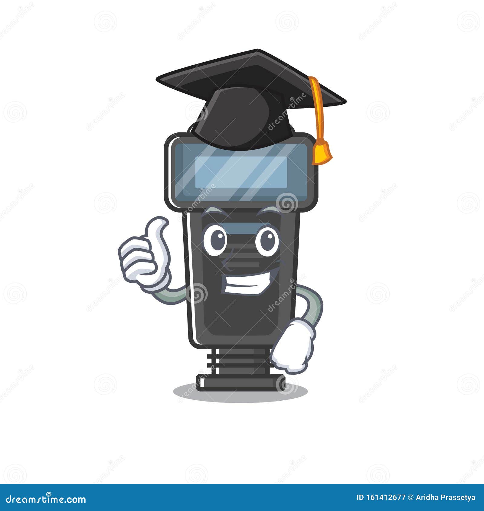 Graduation Camera Flash Isolated with the Mascot Stock Vector ...