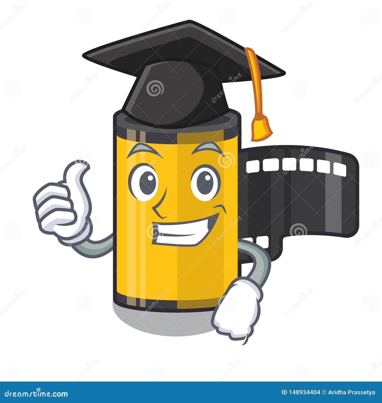 Graduation Camera Roll Isolated with the Character Stock Vector ...