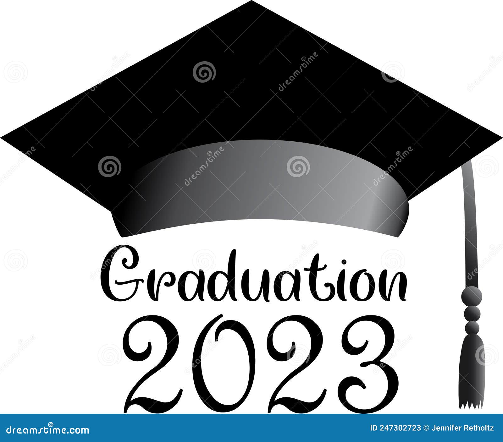 Graduation Cap 2023 stock illustration. Illustration of academic ...