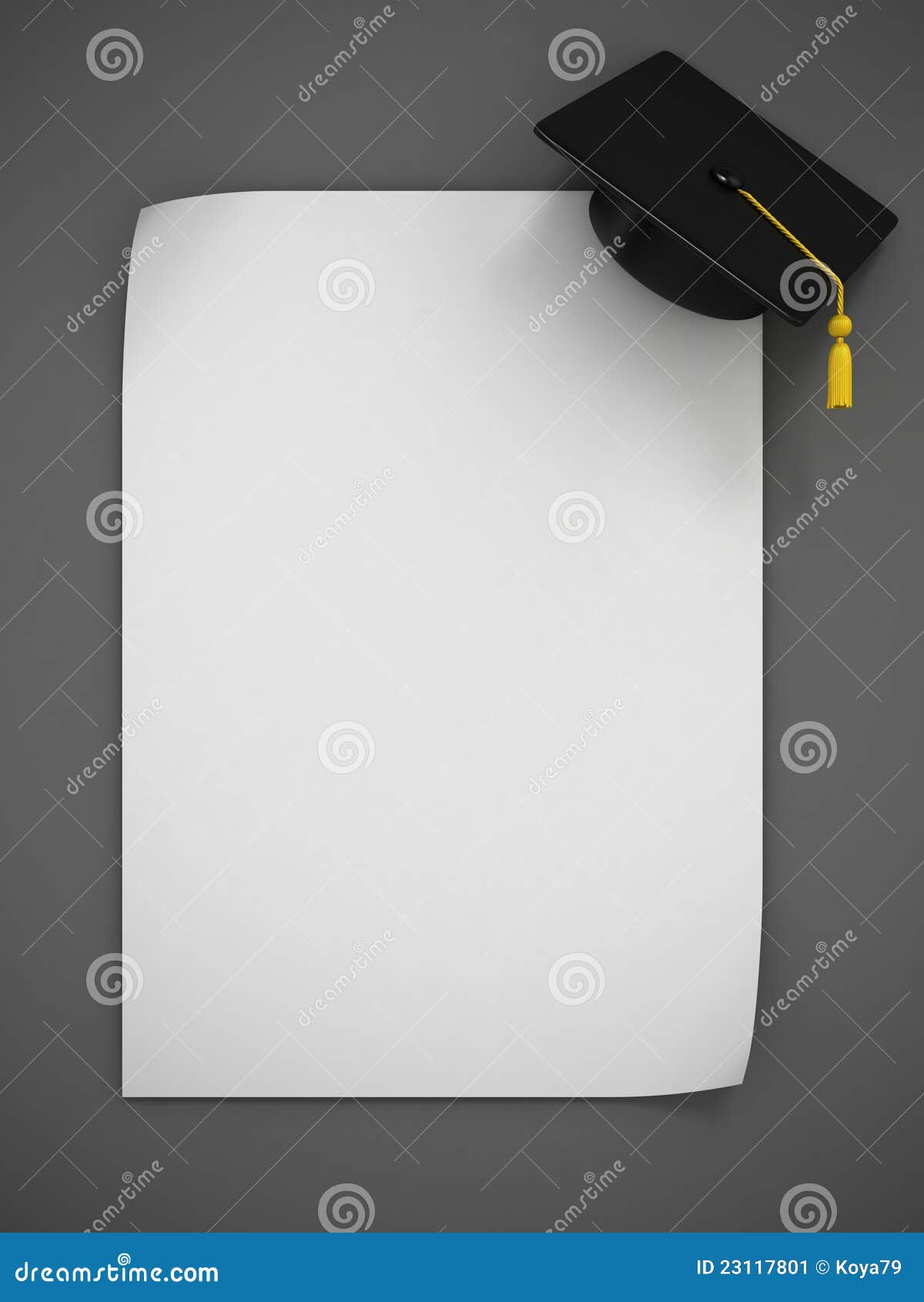 Graduation Cap 3d Rendering Stock Illustration - Illustration of ...