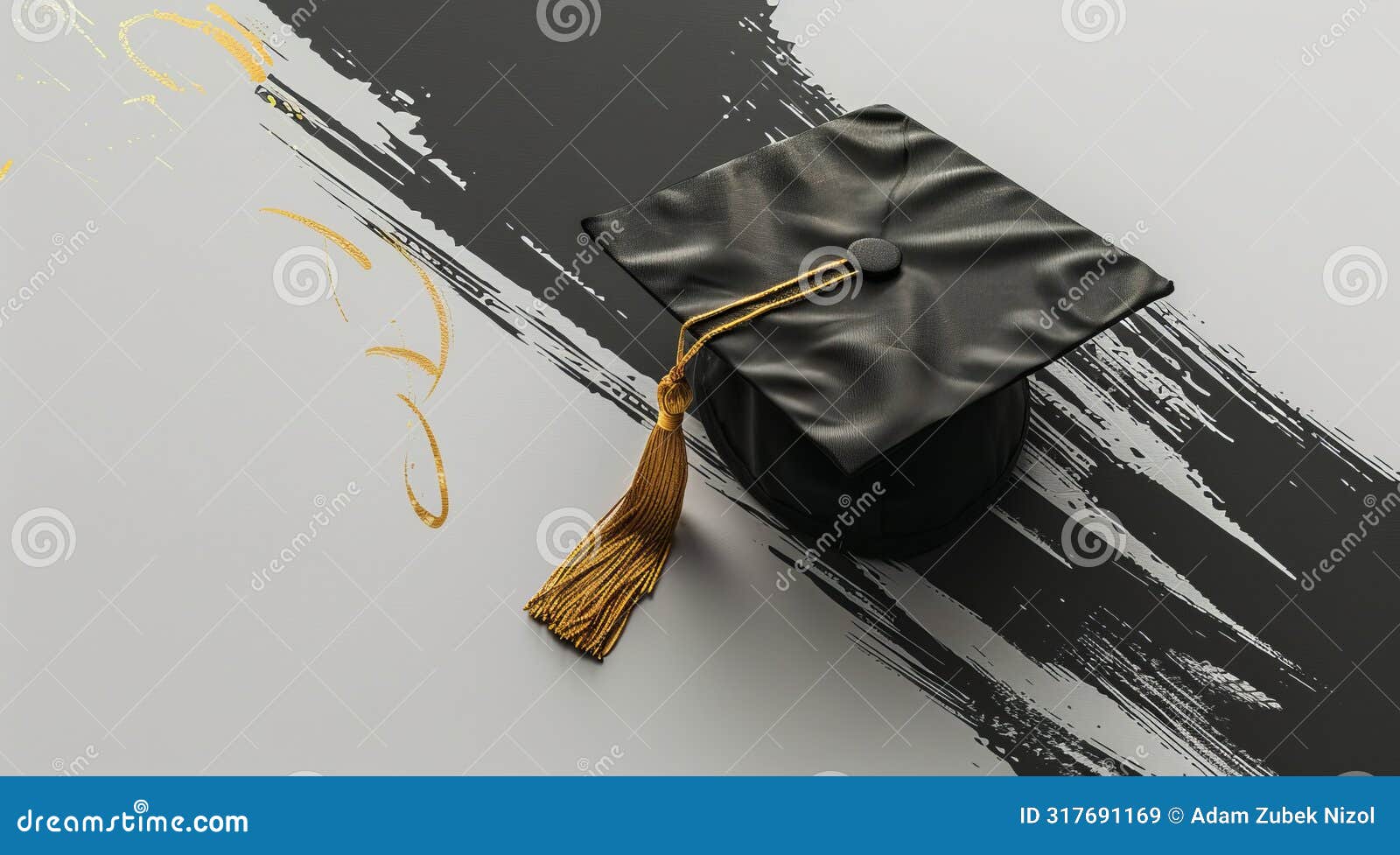Graduation Cap on Abstract Background Stock Illustration - Illustration ...