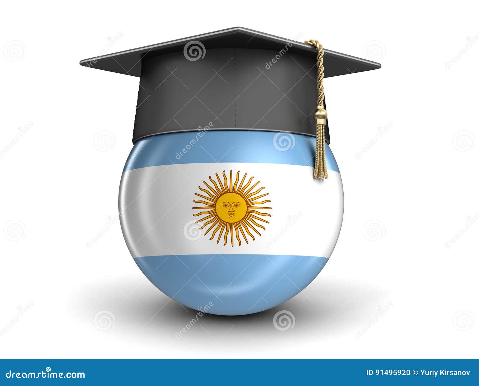 Graduation Cap and Argentina Flag Stock Illustration - Illustration of ...