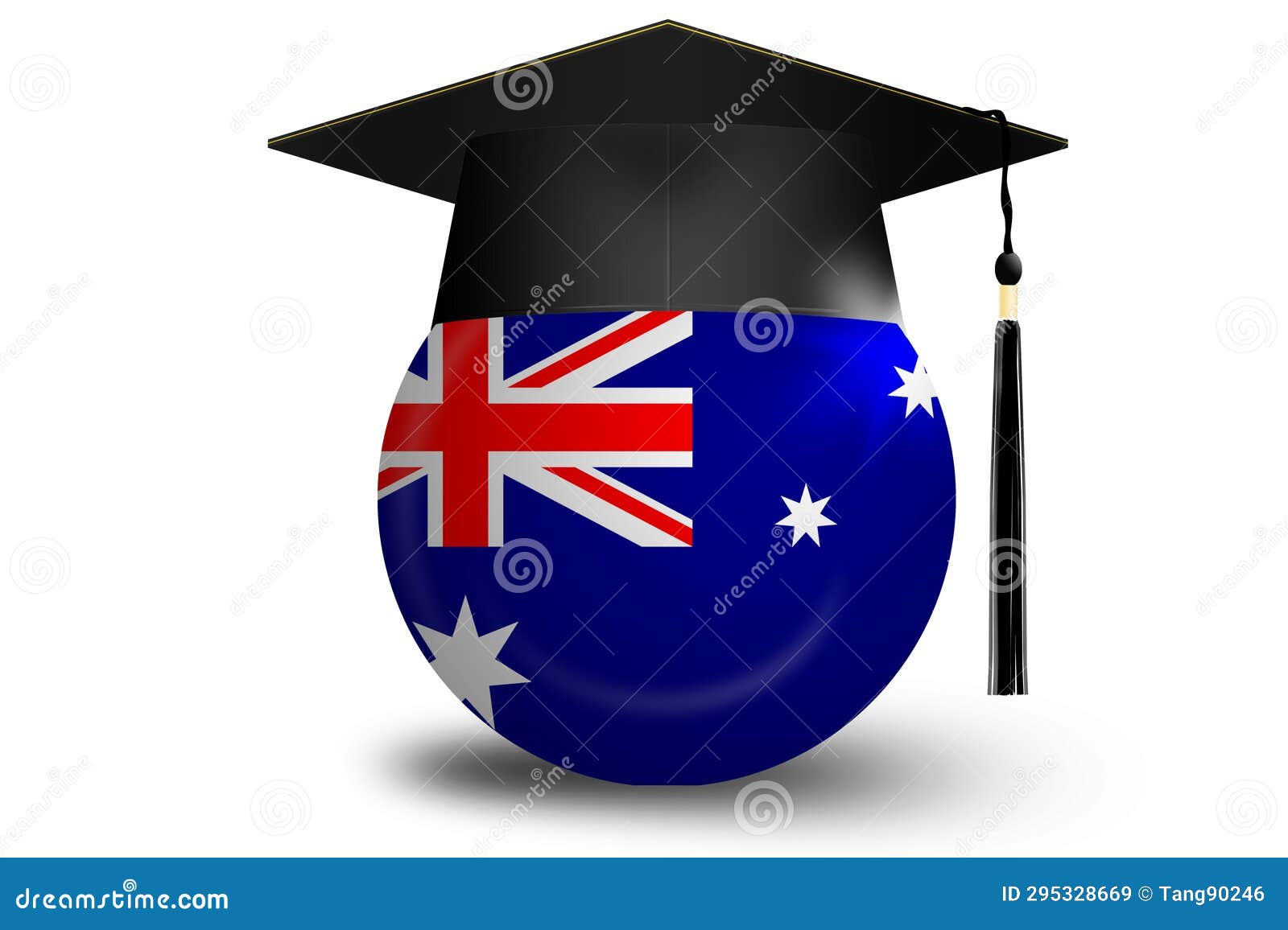 Graduation Cap and Australia Flag Stock Illustration - Illustration of ...