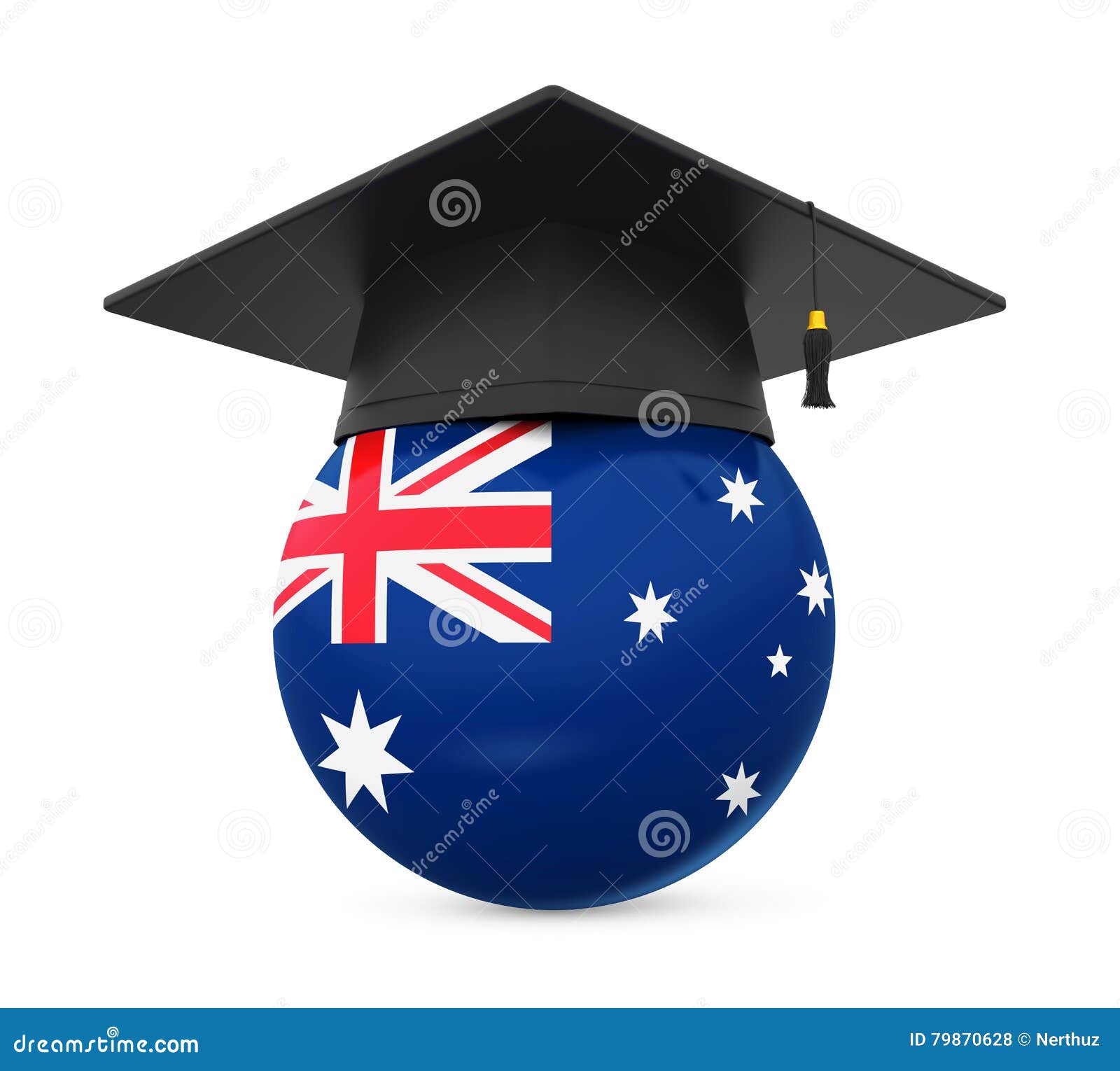Graduation Cap with Australian Flag Stock Illustration - Illustration ...