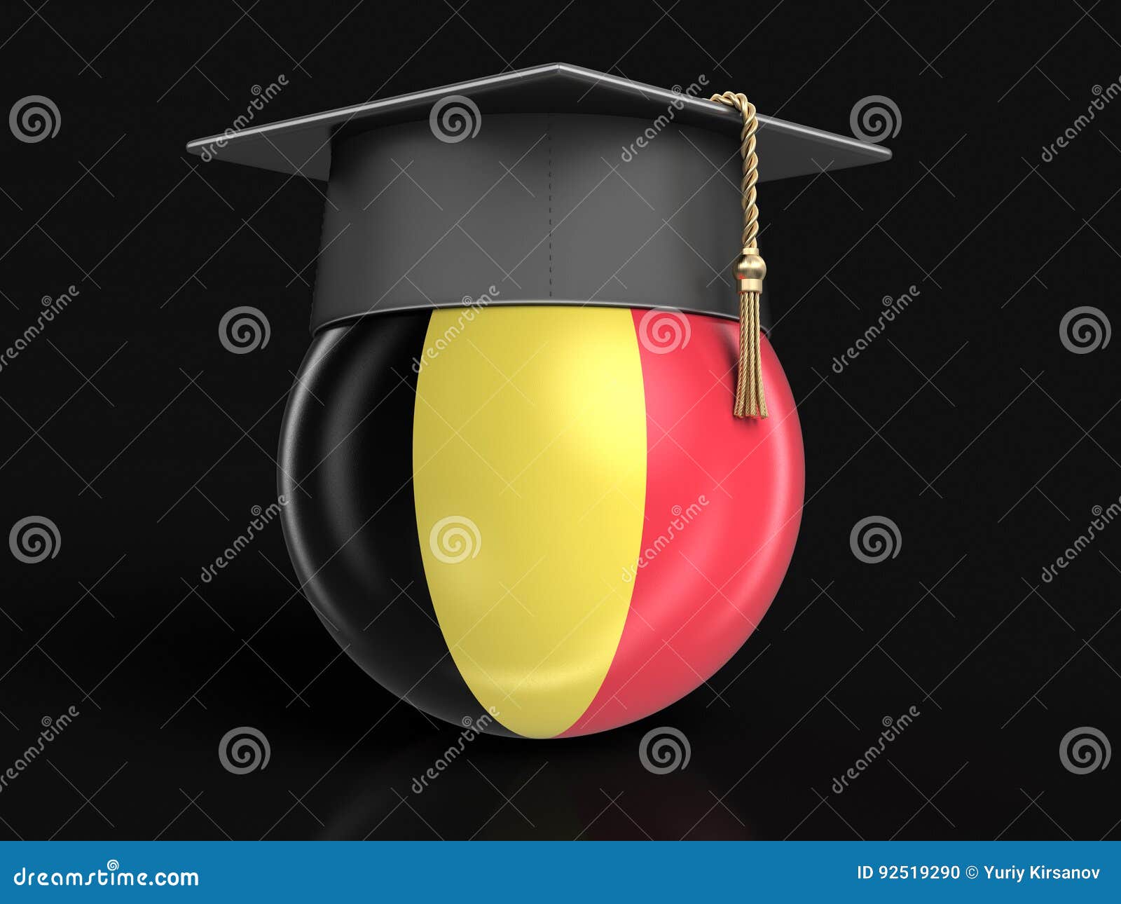 Graduation Cap and Belgian Flag Stock Illustration - Illustration of ...