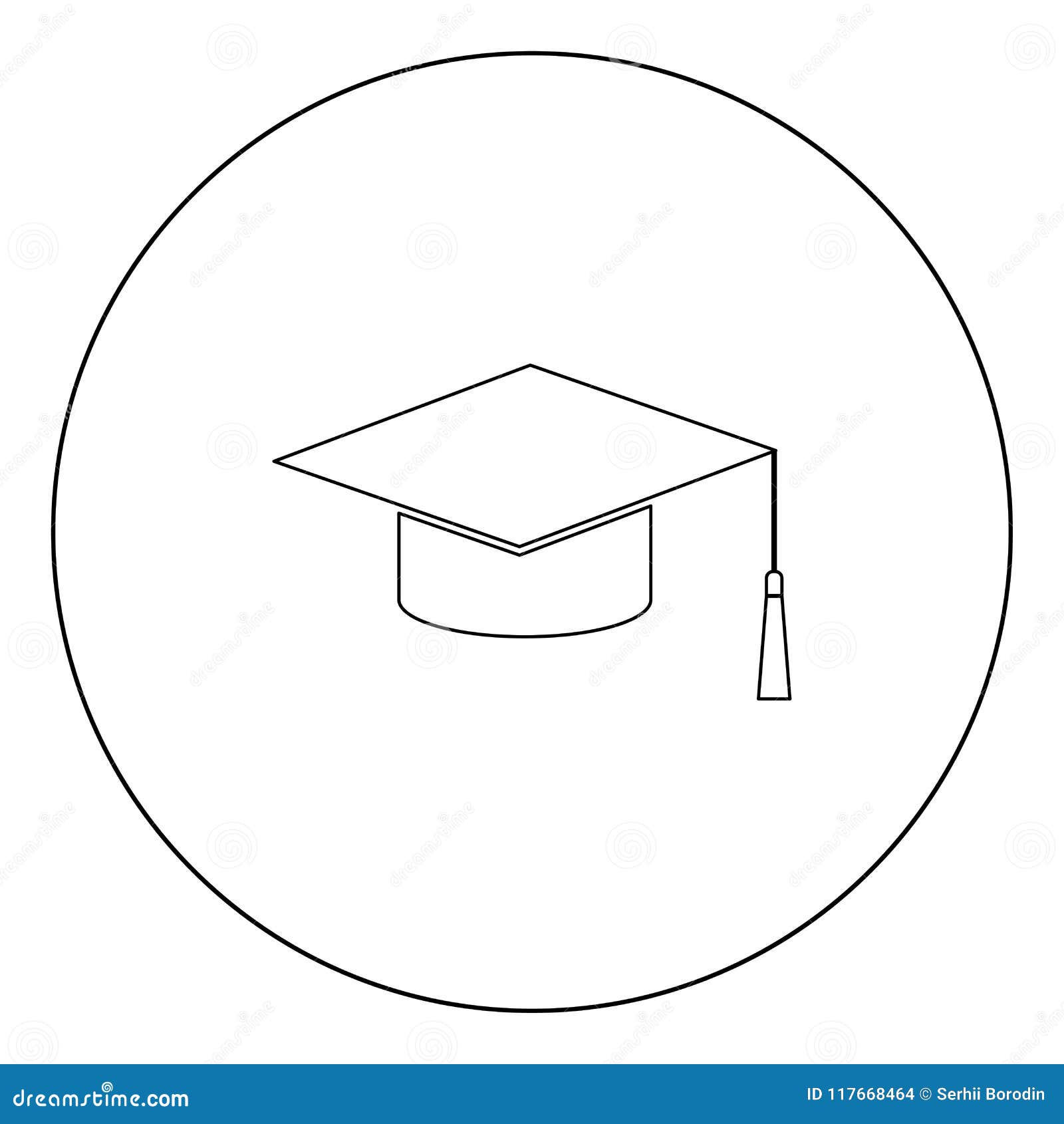 Graduation Cap Black Icon in Circle Vector Illustration Isolated ...