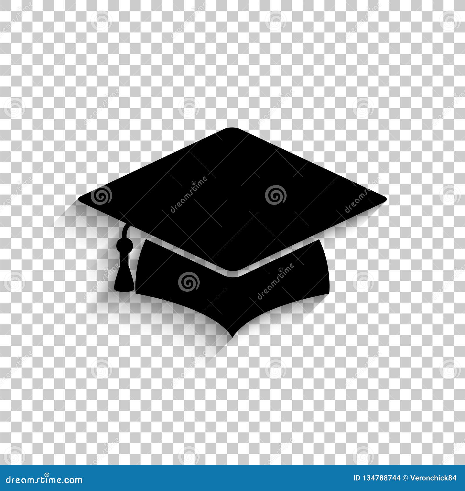 Graduation Cap - Black Vector Icon Stock Vector - Illustration of ...