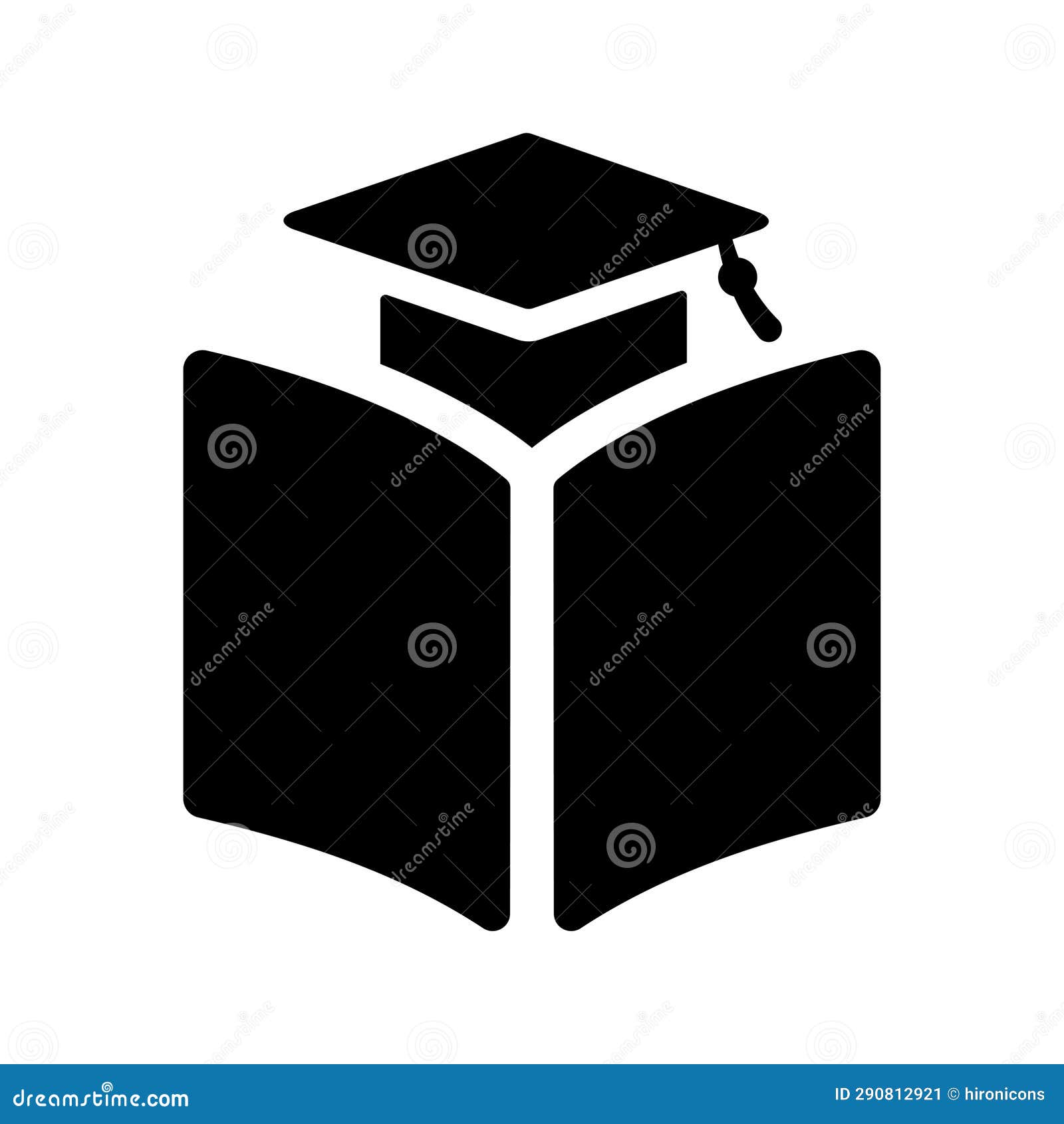 Graduation Cap and Book Icon Stock Illustration - Illustration of print ...