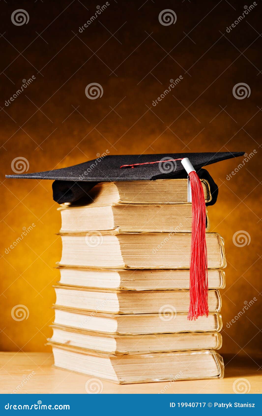 Graduation cap and books stock image. Image of expertise - 19940717