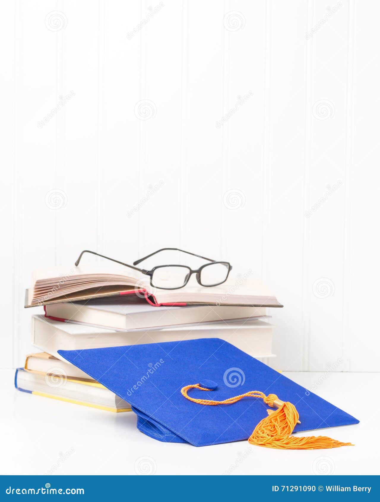 Graduation Cap and Books stock photo. Image of college - 71291090