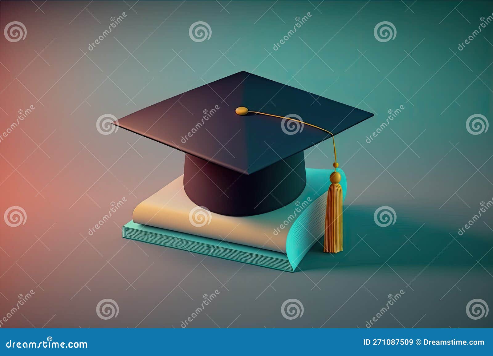 Graduation Cap with Books. Illustration AI Generative Stock ...