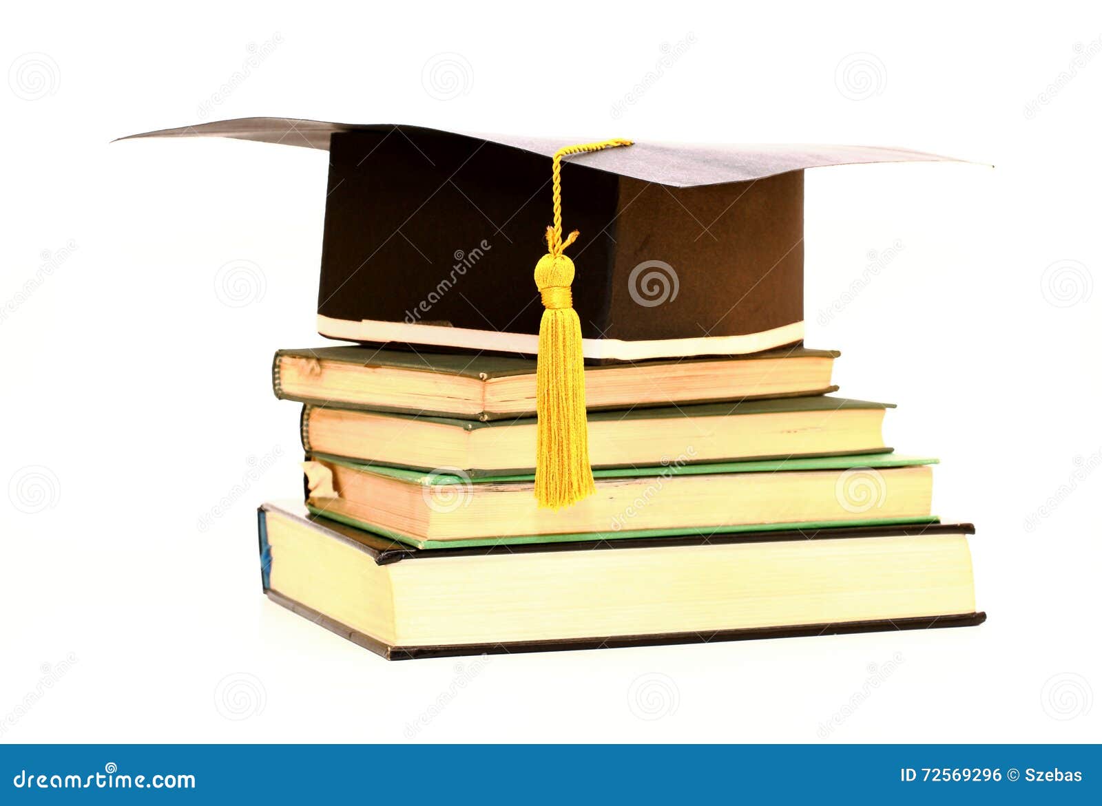 Graduation Cap and Books stock photo. Image of finished - 72569296