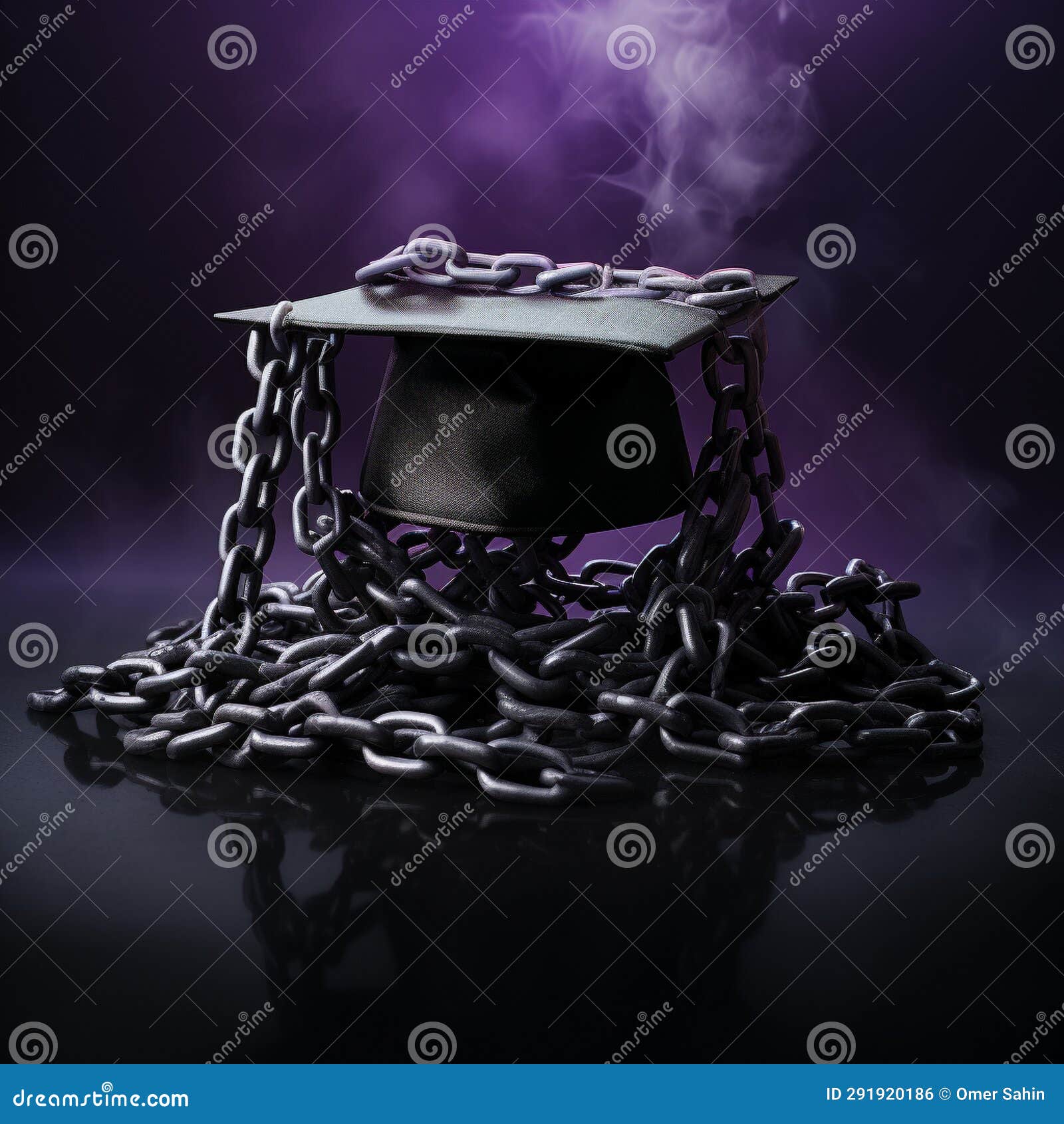 Graduation Cap Breaking through Chains, Symbolizing the Release of ...