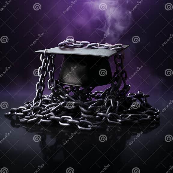 Graduation Cap Breaking through Chains, Symbolizing the Release of ...