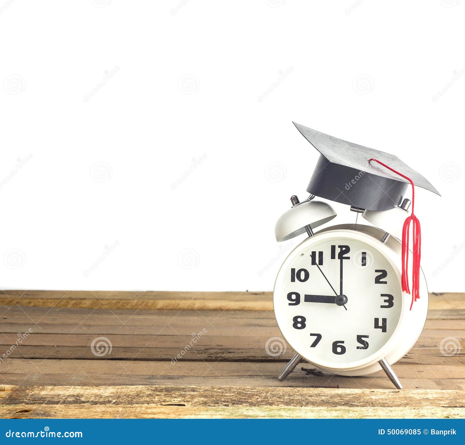 Graduation cap on clock stock image. Image of black, achievement - 50069085