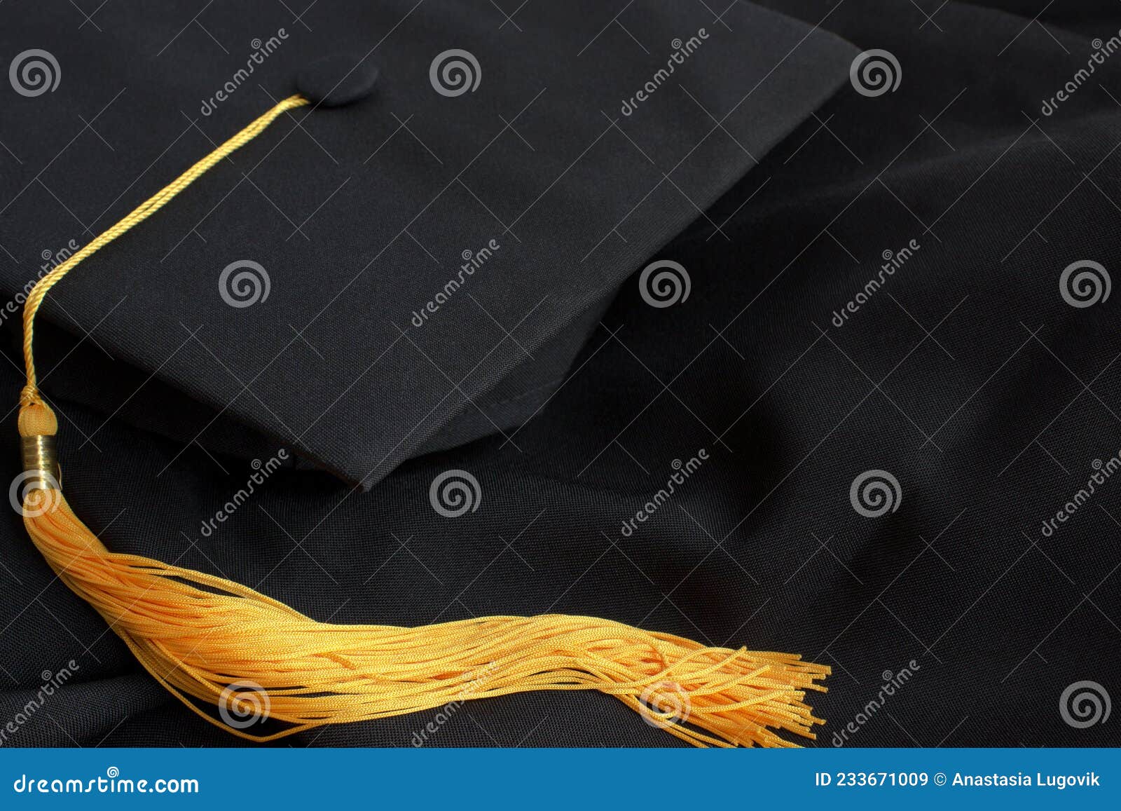 Graduation Cap Close Up on Black Stock Image - Image of celebration ...