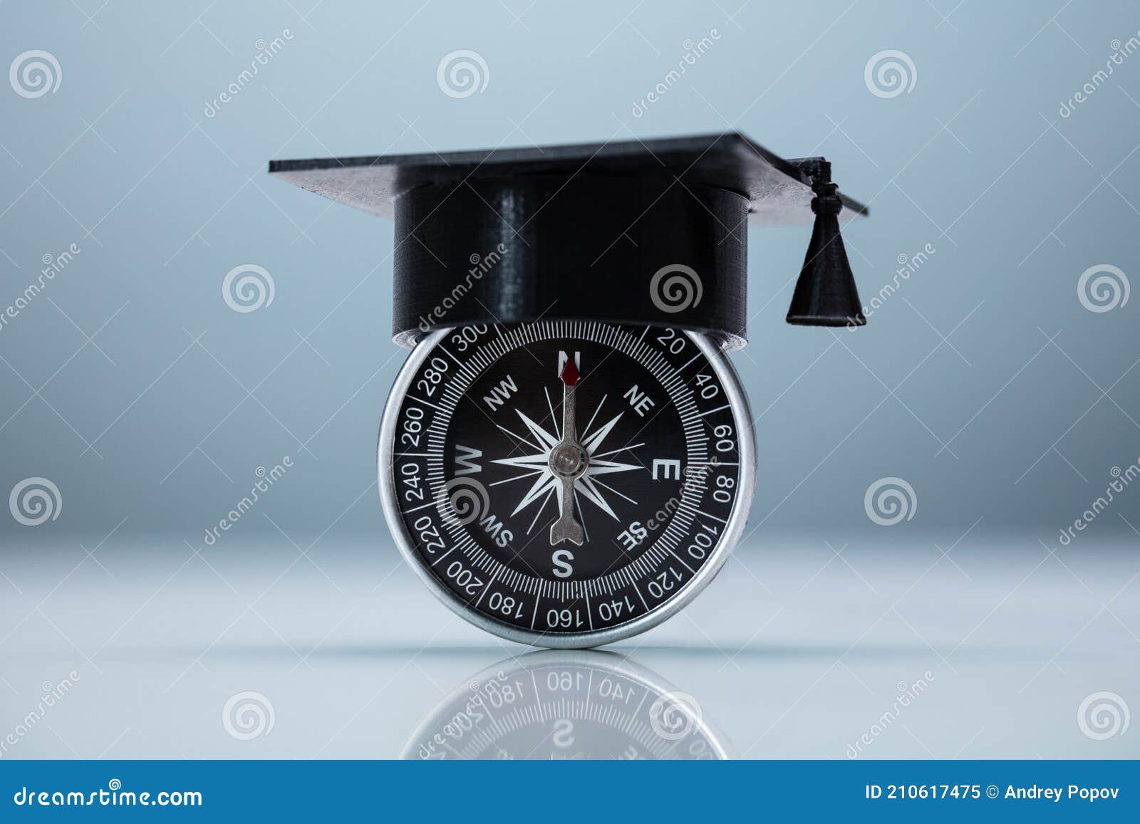 Graduation Cap on Compass stock image. Image of learn - 210617475