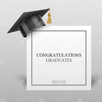 Graduation Cap on Congratulation Paper Corner, Education Design Element ...