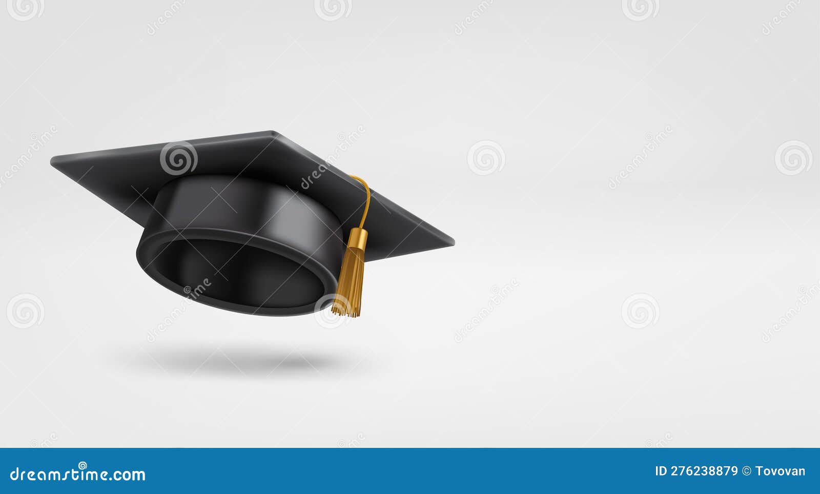 Graduation Cap. 3d Vector Banner with Copy Space Stock Vector ...