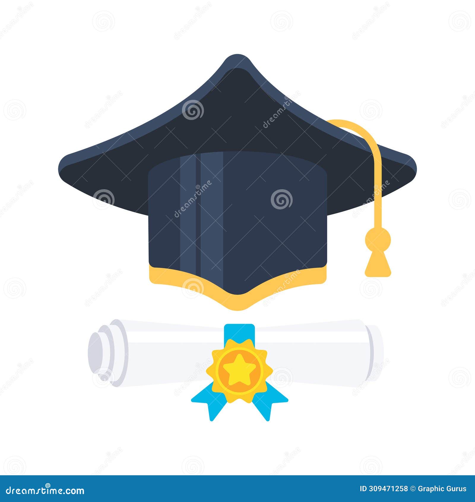 Trencher-cap And Diploma Royalty-Free Cartoon | CartoonDealer.com #89294282