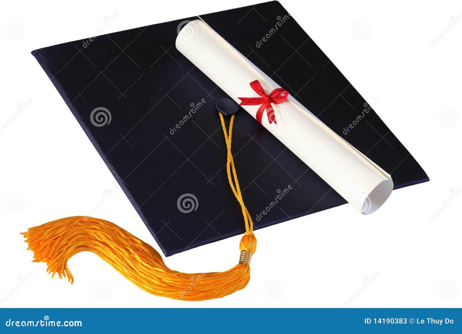 Graduation Cap and Diploma stock image. Image of achievement - 14190383