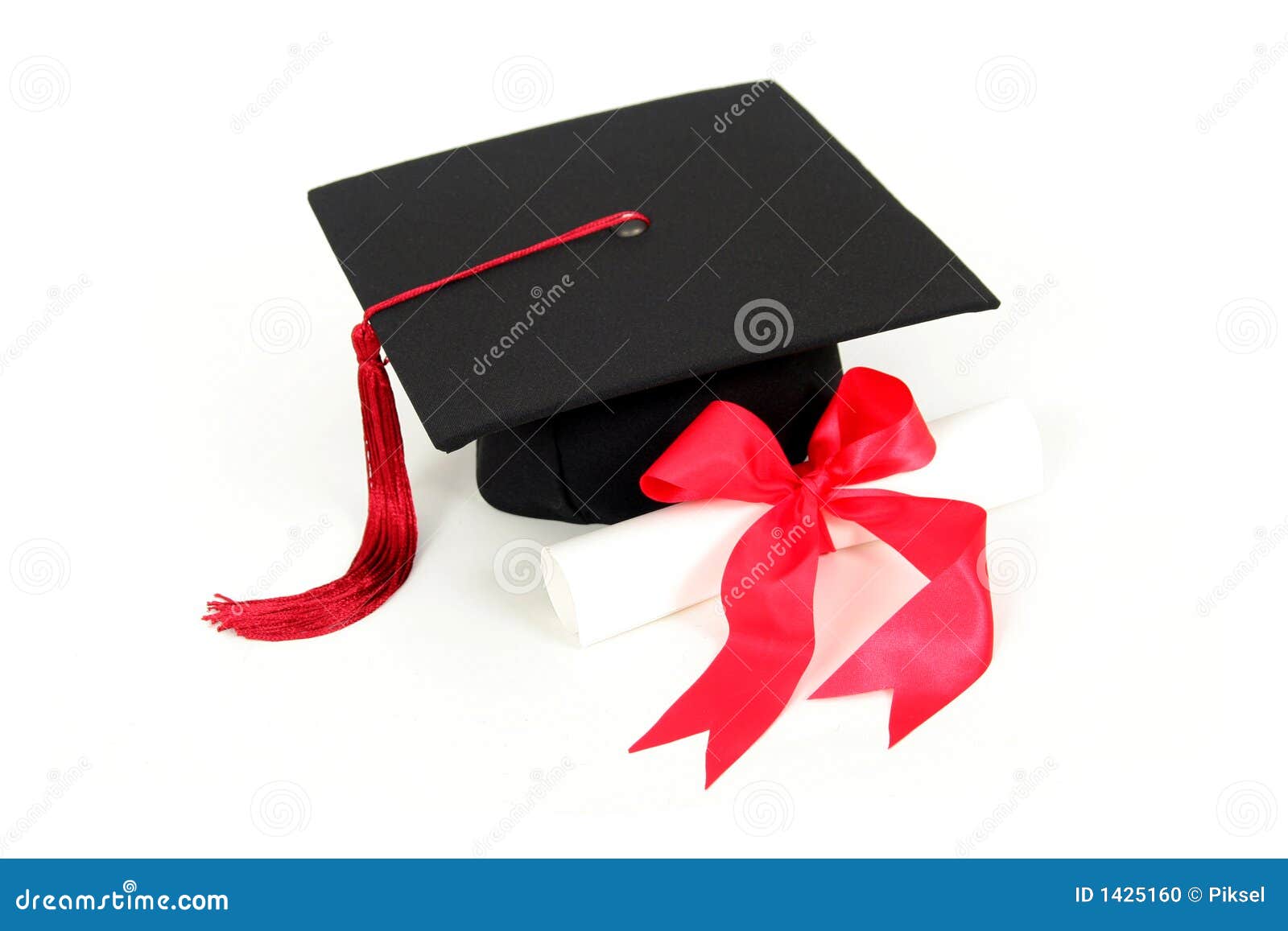 Graduation cap and diploma stock photo. Image of graduation - 1425160