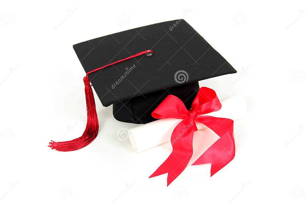 Graduation cap and diploma stock photo. Image of graduation - 1425160
