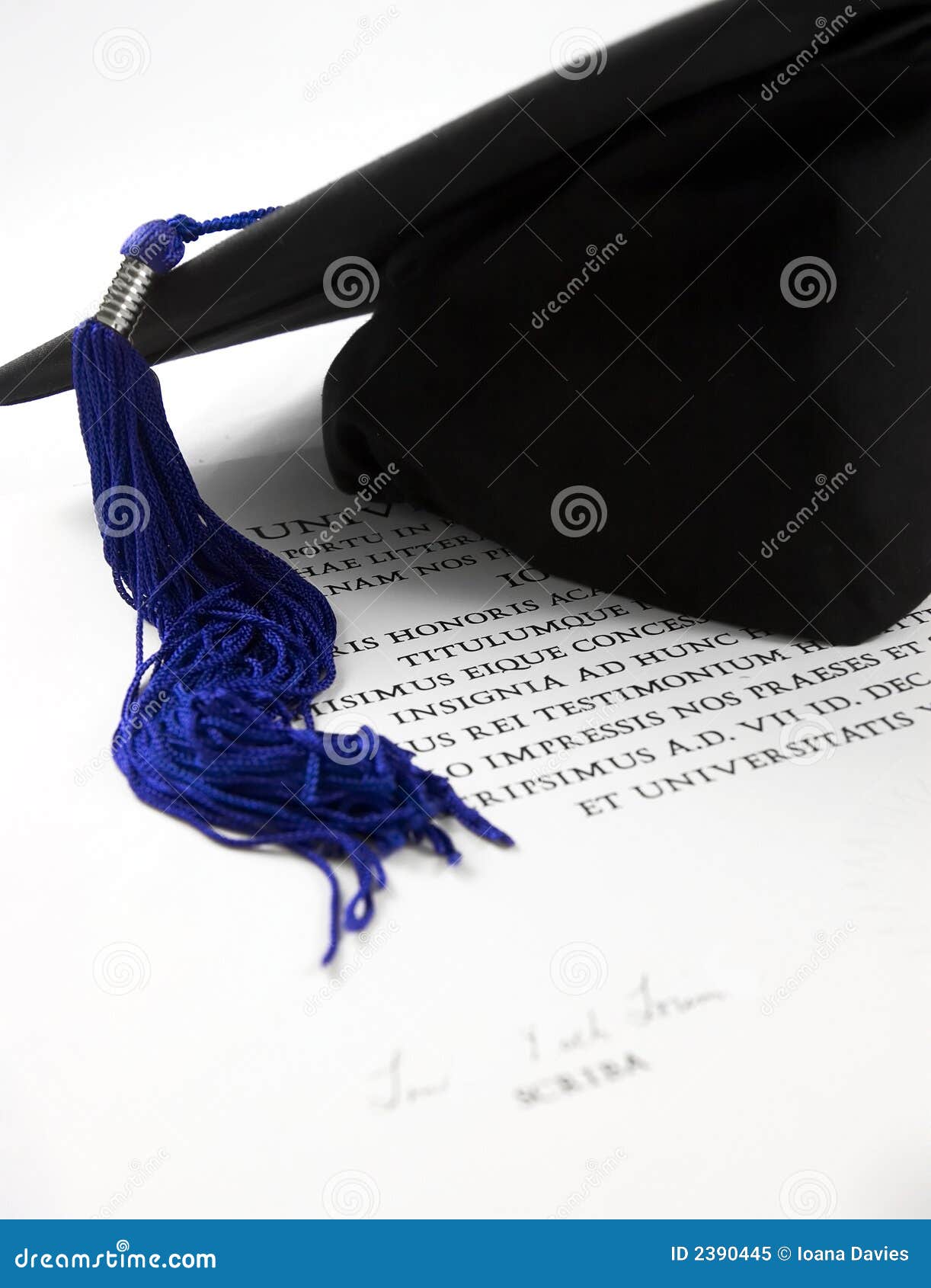 Graduation cap and diploma stock image. Image of college - 2390445
