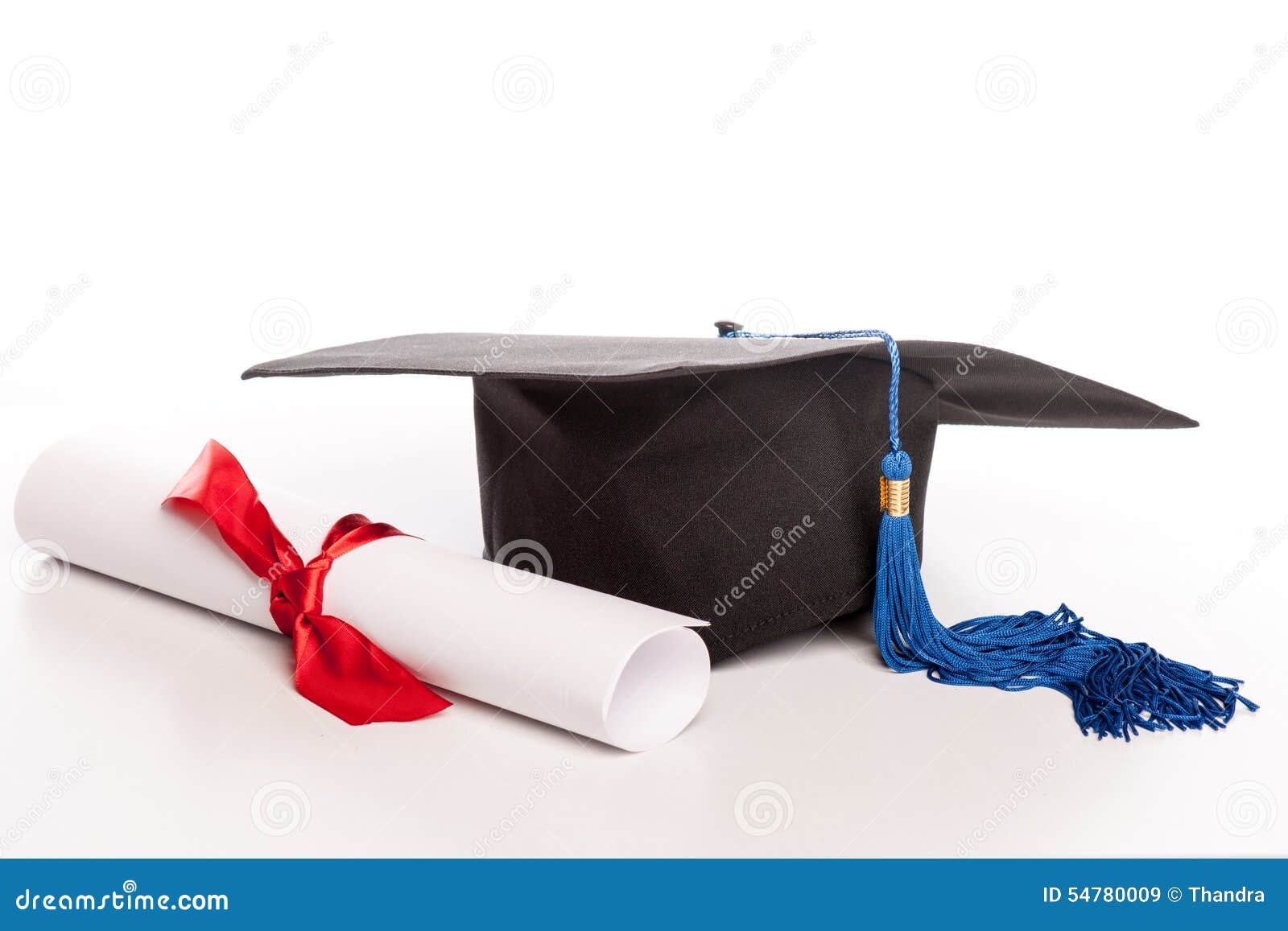 Graduation cap and diploma stock image. Image of hand - 54780009