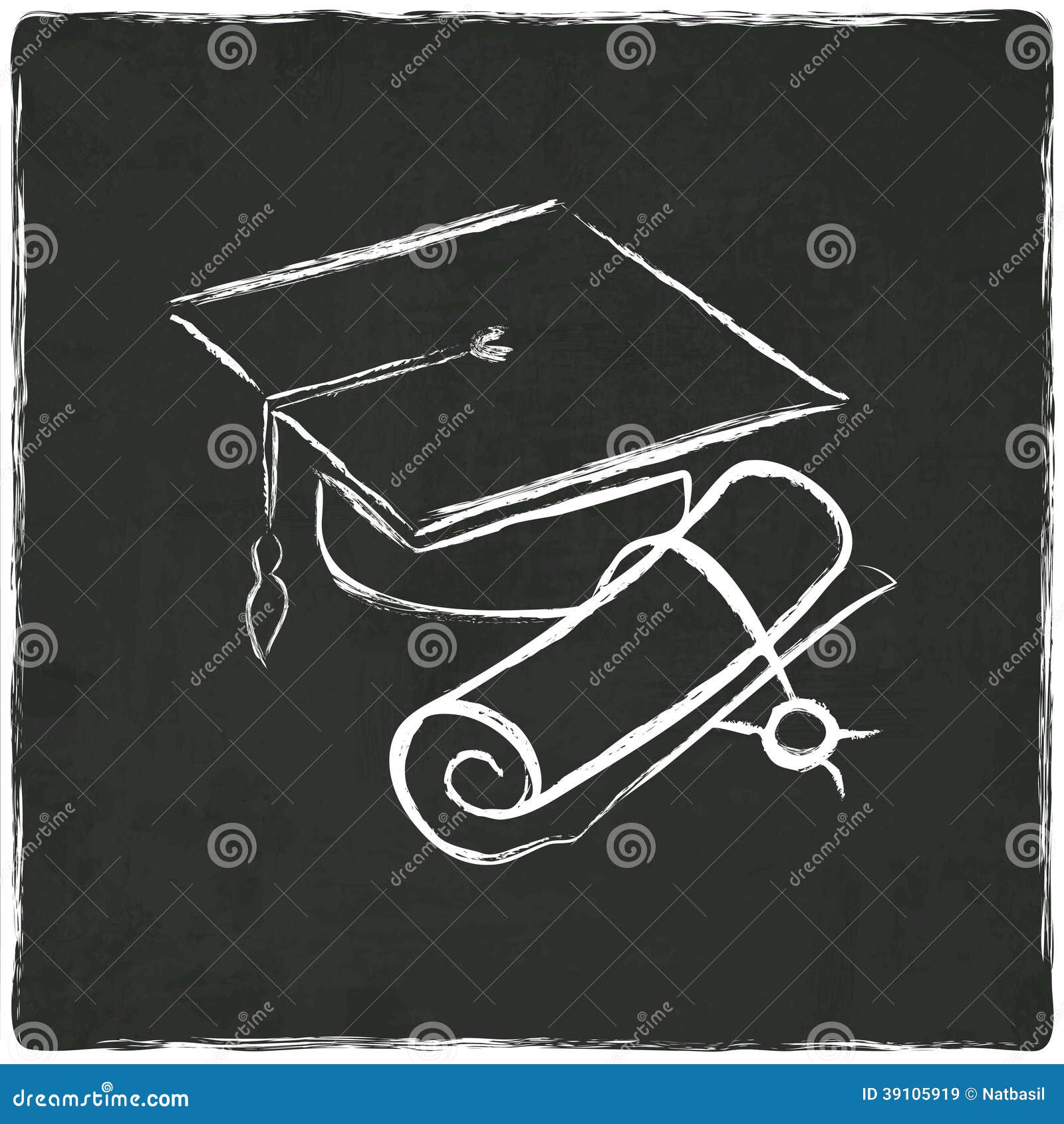 Graduation Cap and Diploma on Old Background Stock Vector ...
