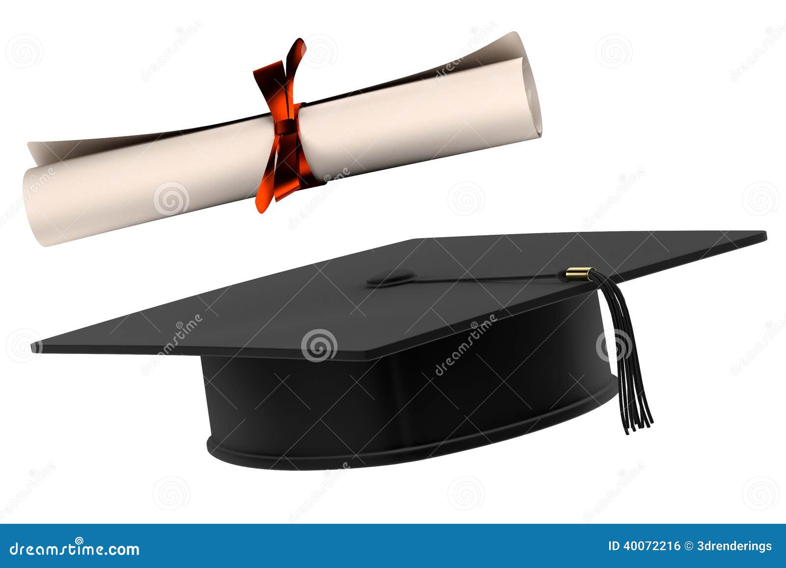 Graduation cap and diploma stock illustration. Illustration of graphics ...