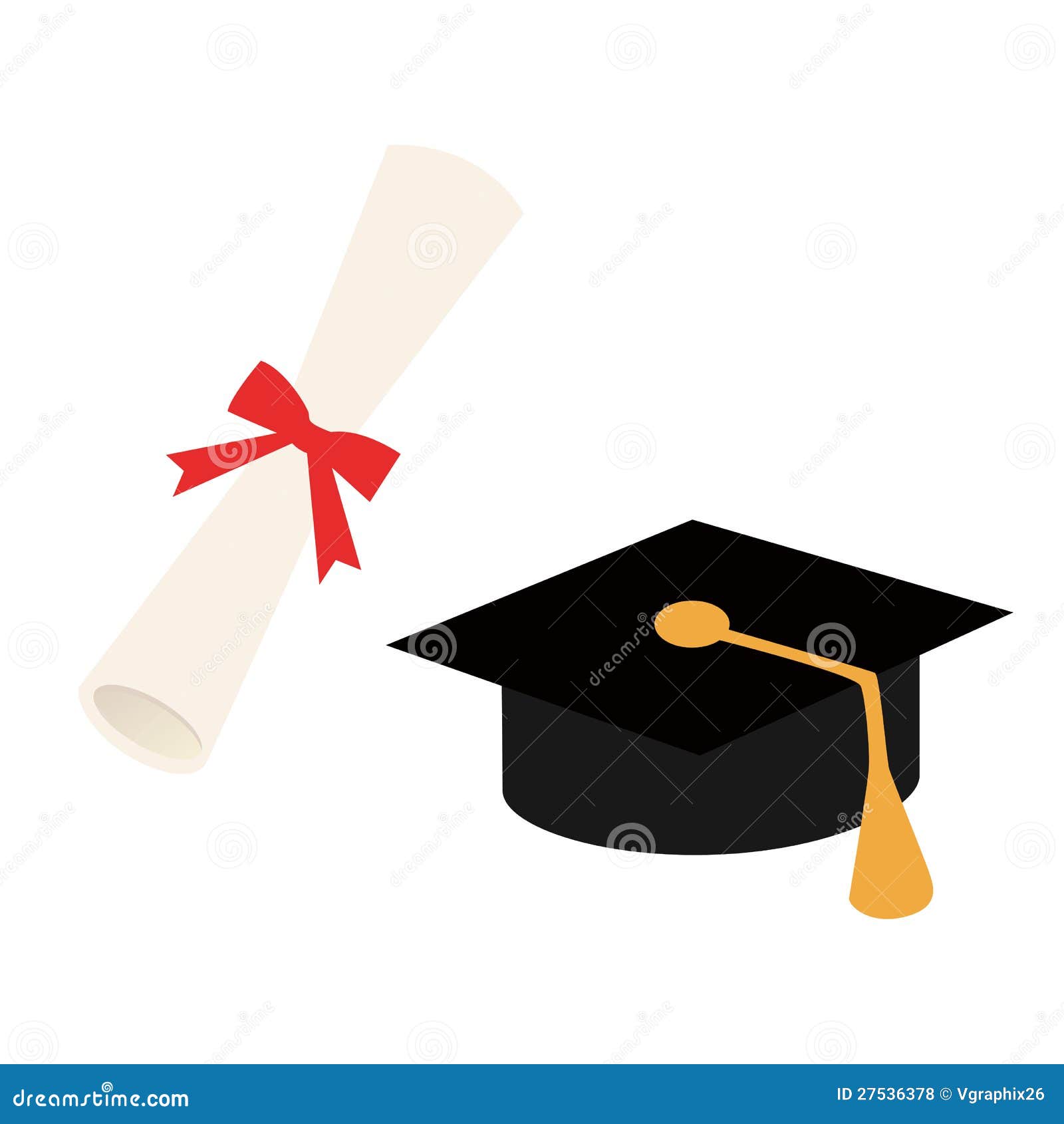 Graduation Cap and Diploma, Vector Stock Vector - Illustration of icon ...