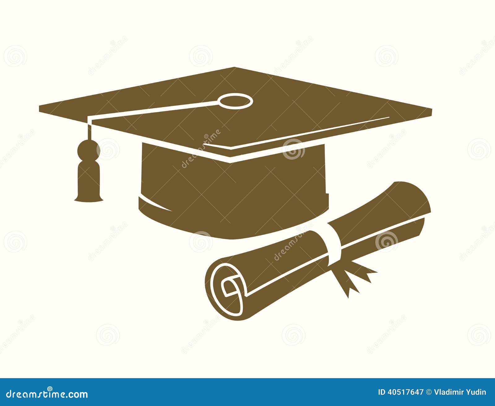 Graduation cap and diploma stock vector. Illustration of educate - 40517647