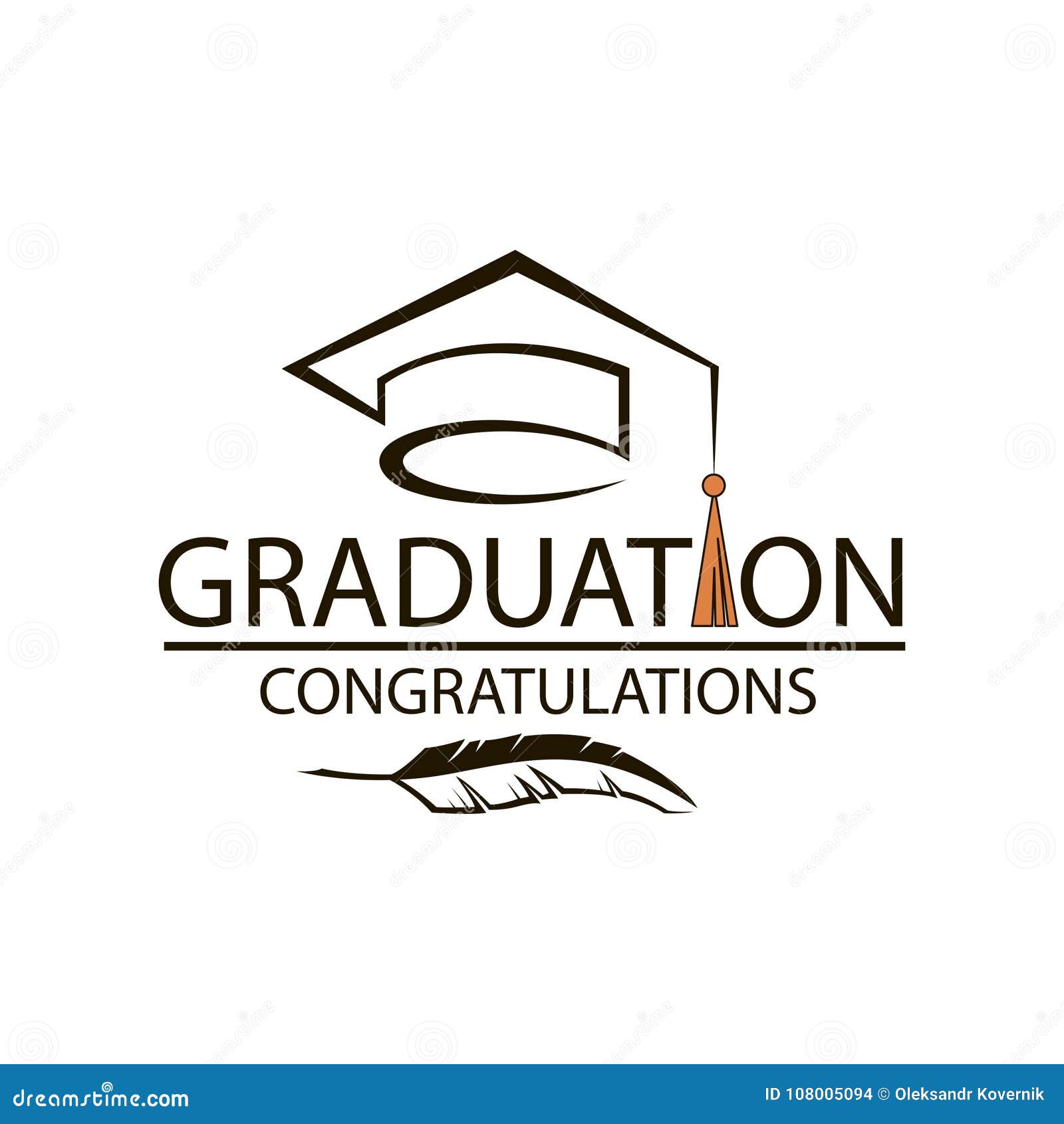 Graduation cap emblem stock vector. Illustration of college - 108005094