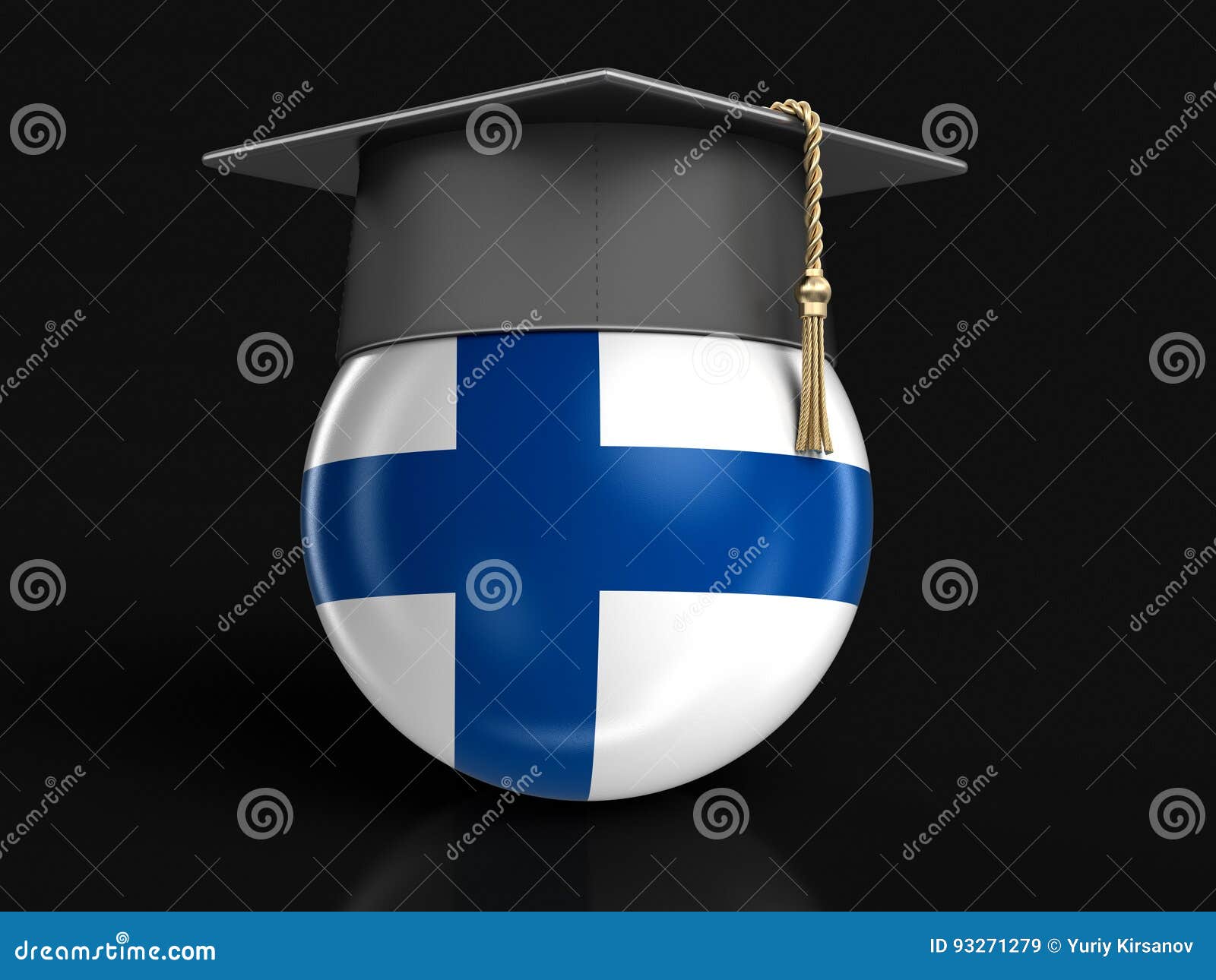 Graduation Cap and Finnish Flag Stock Illustration - Illustration of ...
