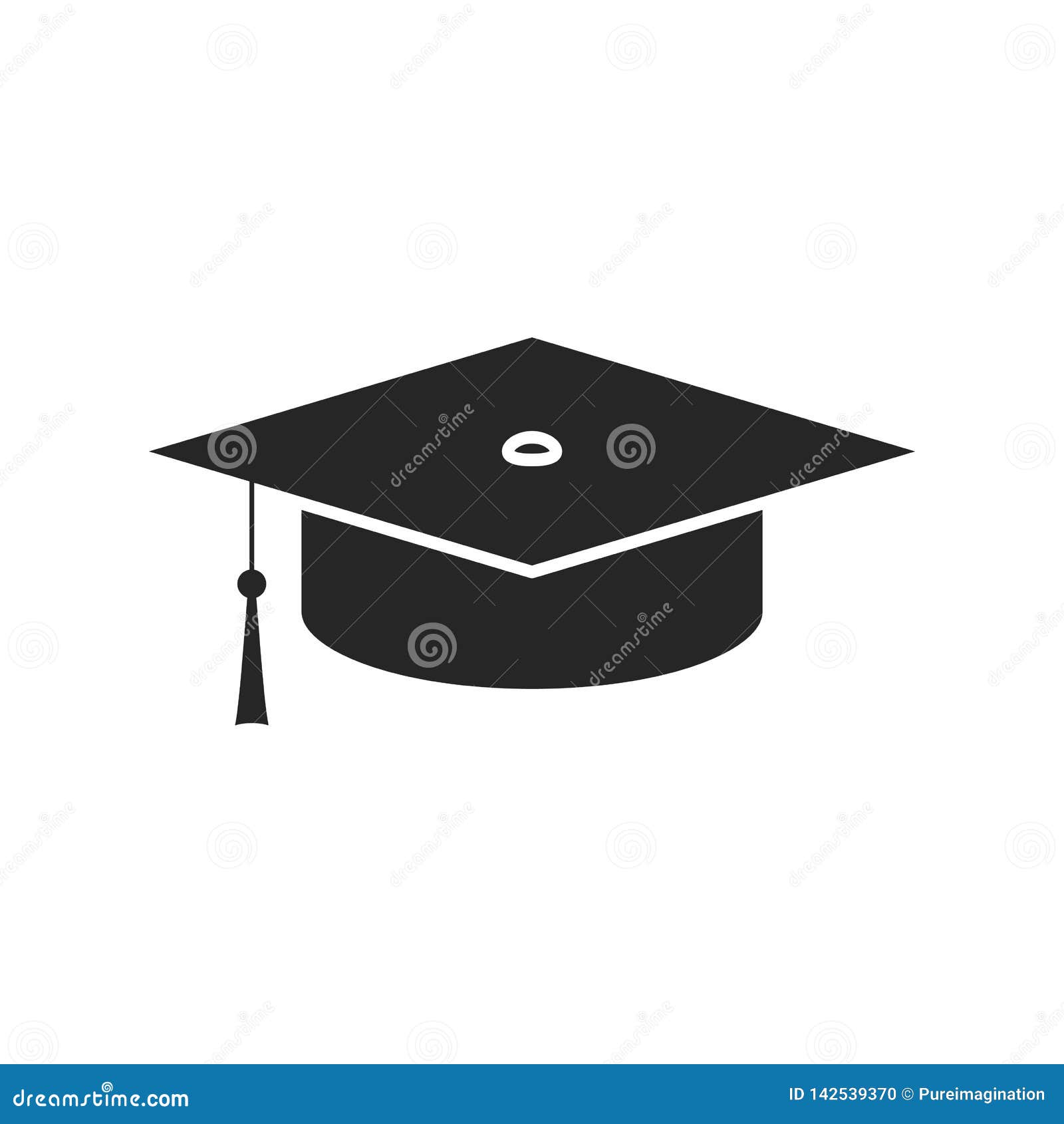 Graduation Cap Flat Icon on White Background, for Any Occasion Stock ...