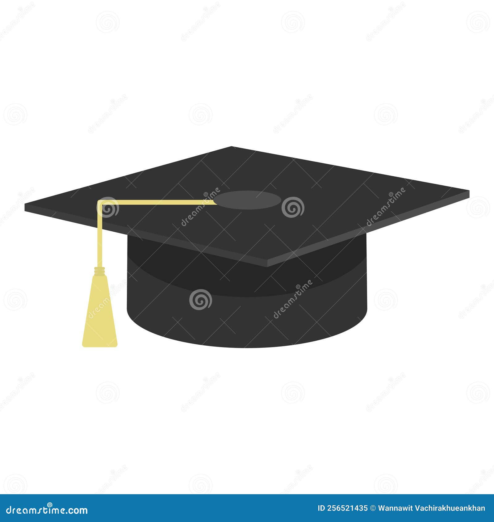 Graduation Cap in Flat Style Stock Vector - Illustration of academiccap ...