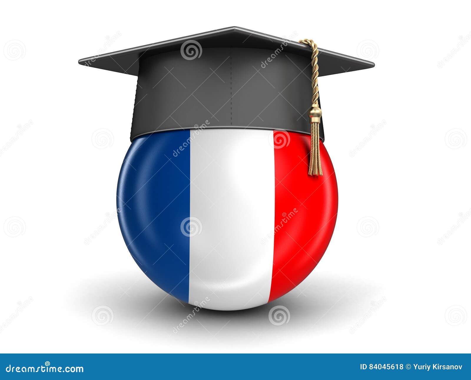Graduation Cap and French Flag Stock Illustration - Illustration of ...