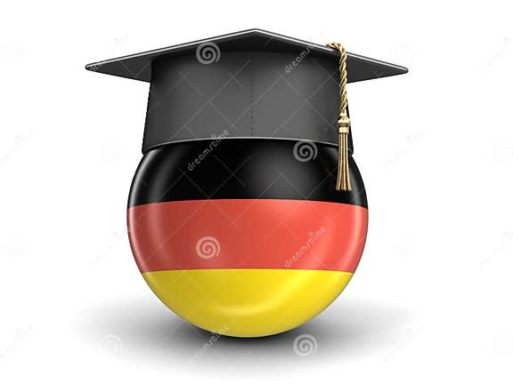 Graduation Cap and German Flag Stock Illustration - Illustration of ...