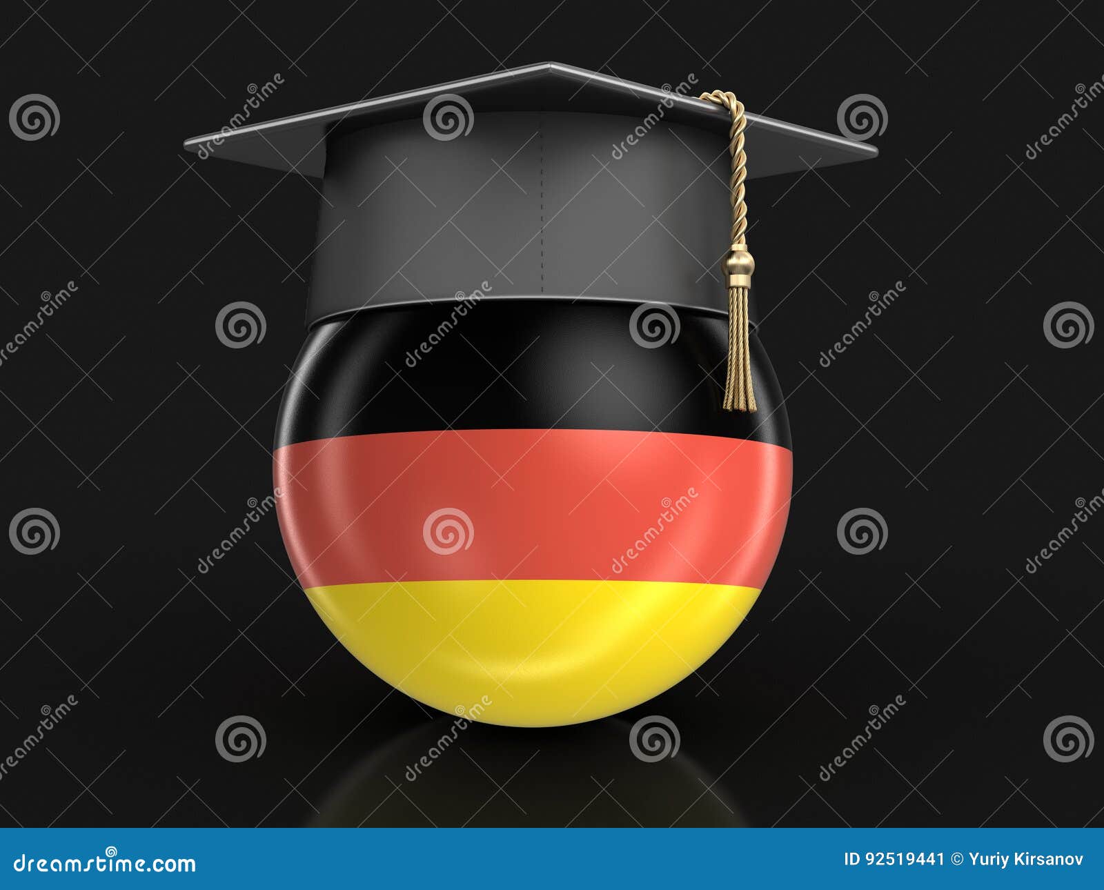 Graduation Cap and German Flag Stock Illustration - Illustration of ...