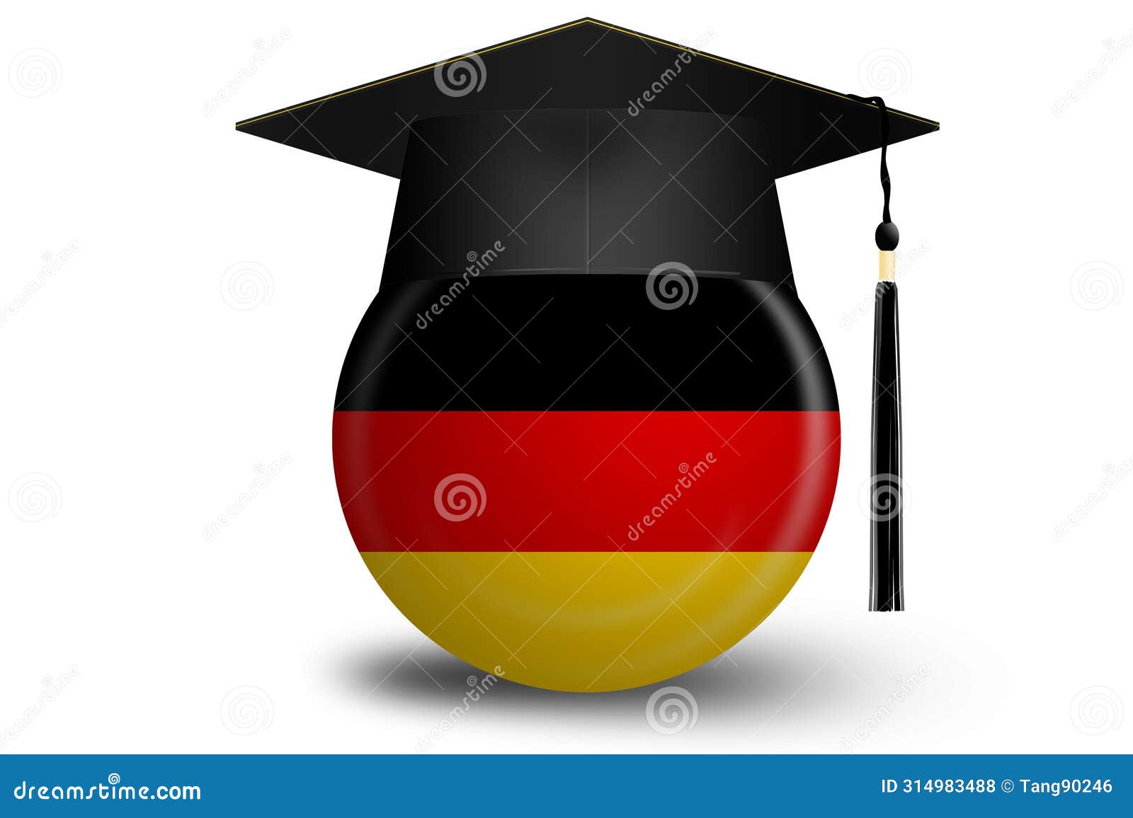 Graduation Cap and Germany Flag Stock Illustration - Illustration of ...