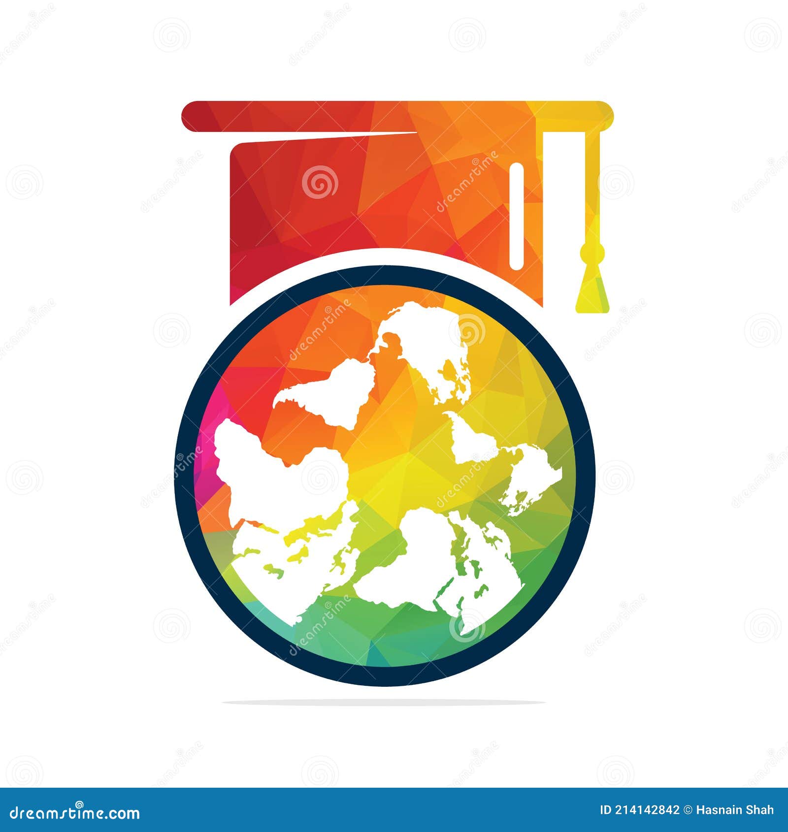 Graduation Cap and Globe Icon. Stock Vector - Illustration of concept ...