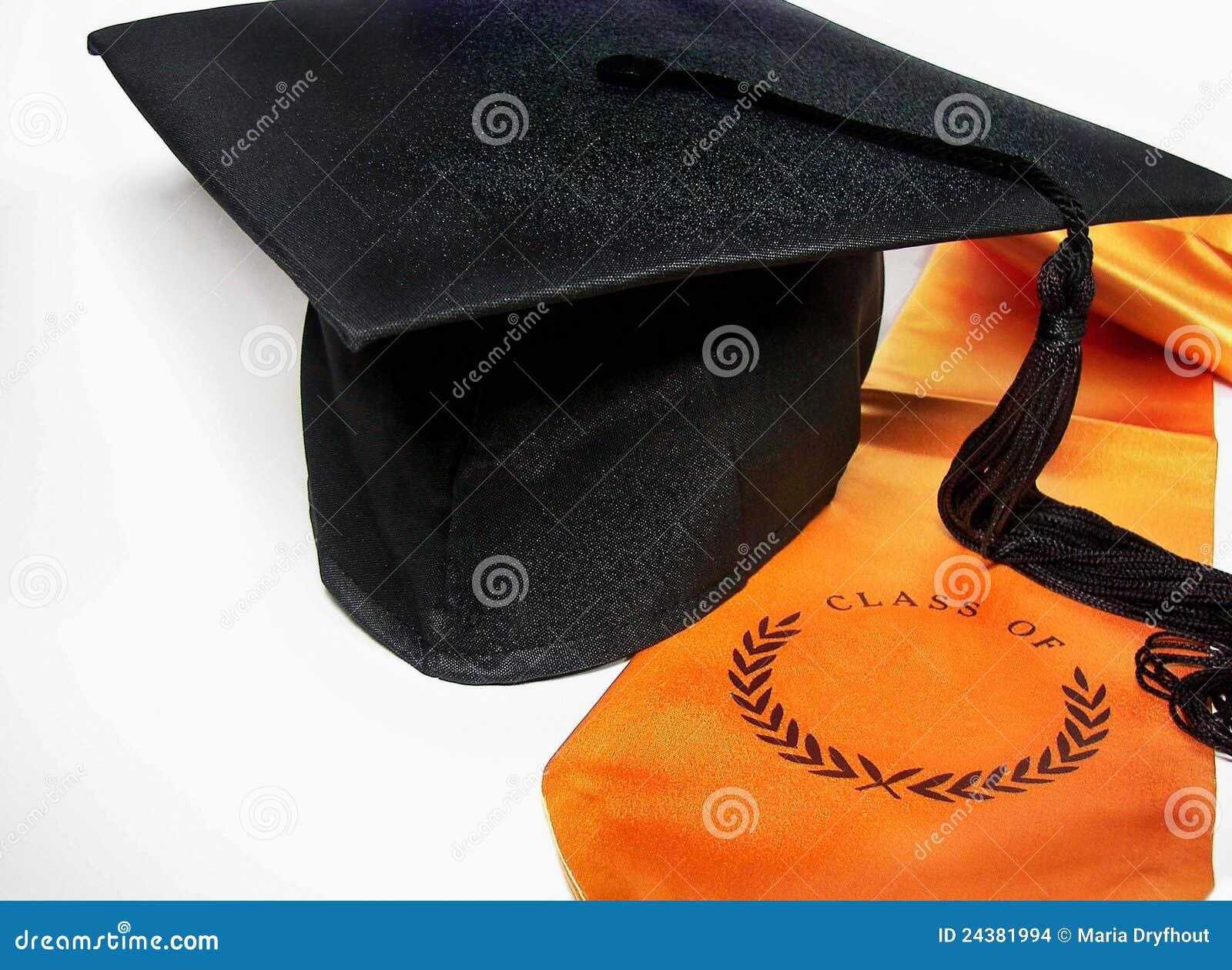 Graduation Cap with Gold Sash Stock Photo - Image of sign, school: 24381994