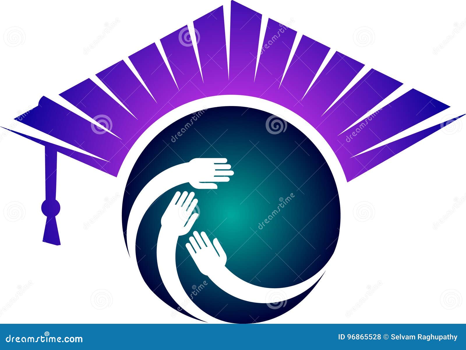 Graduation cap with hands stock vector. Illustration of graduation ...