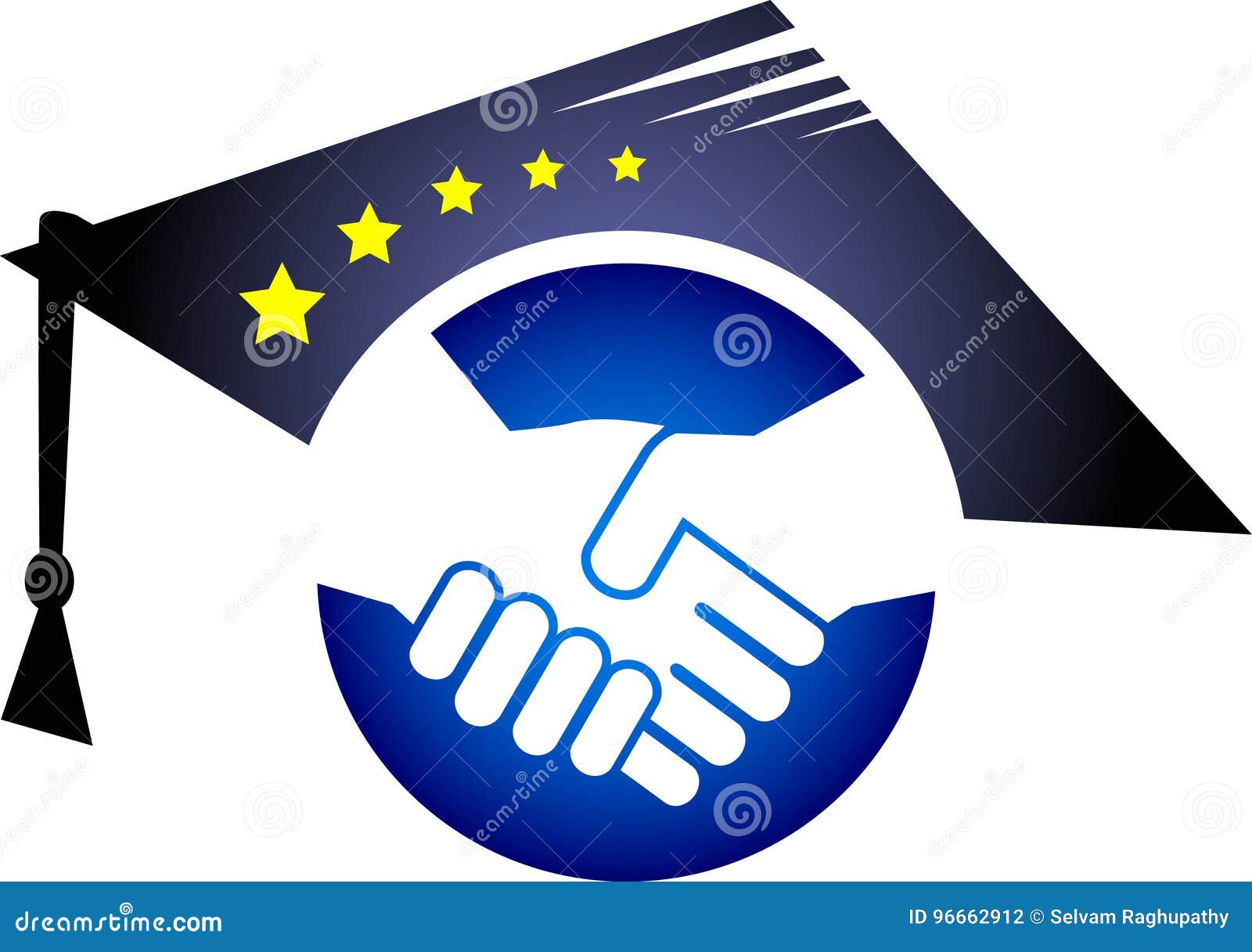 Graduation Cap and Handshake Stock Vector - Illustration of ...