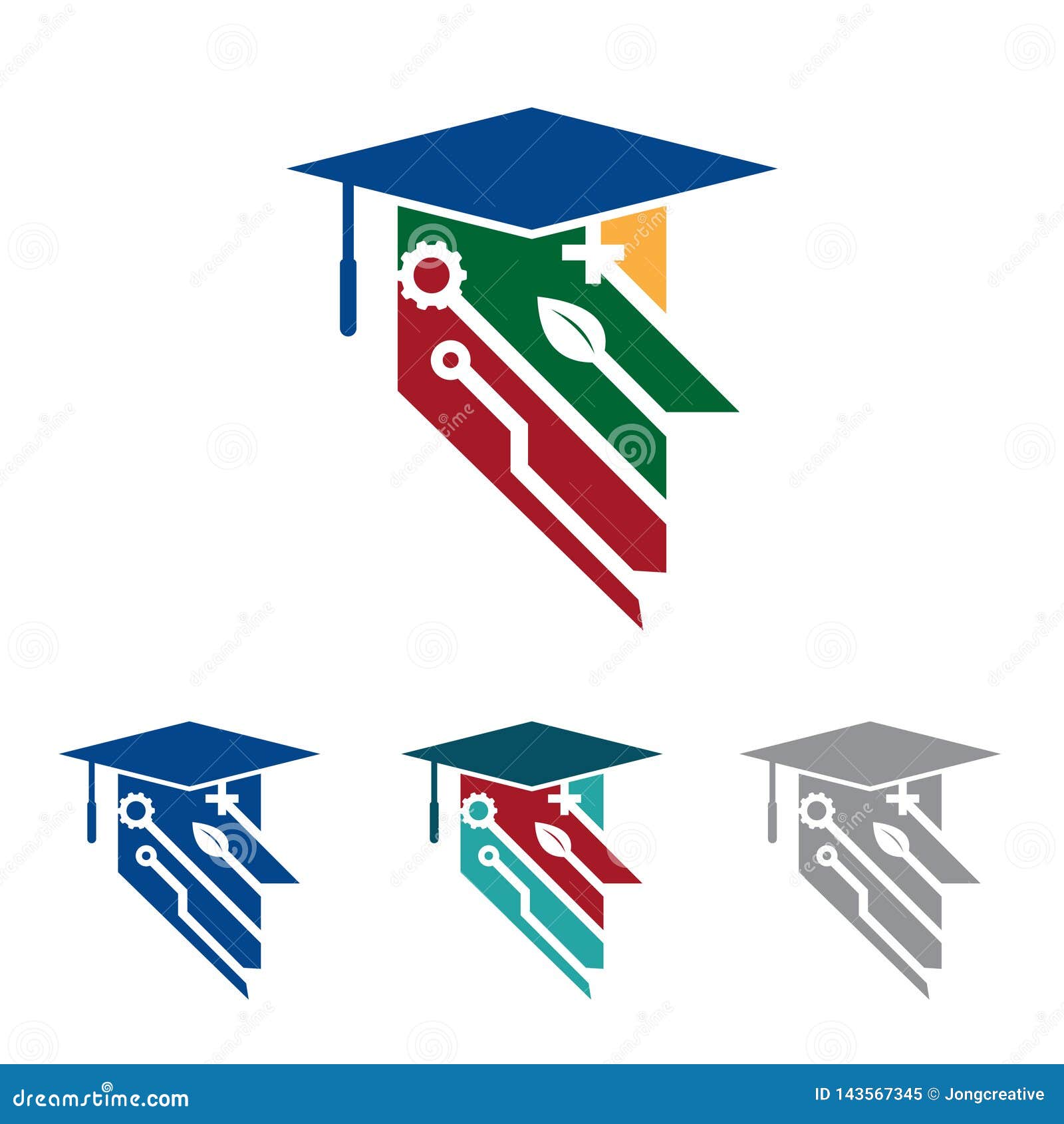 Graduation Cap Hat Stem Success Student Logo Illustration Stock Vector ...