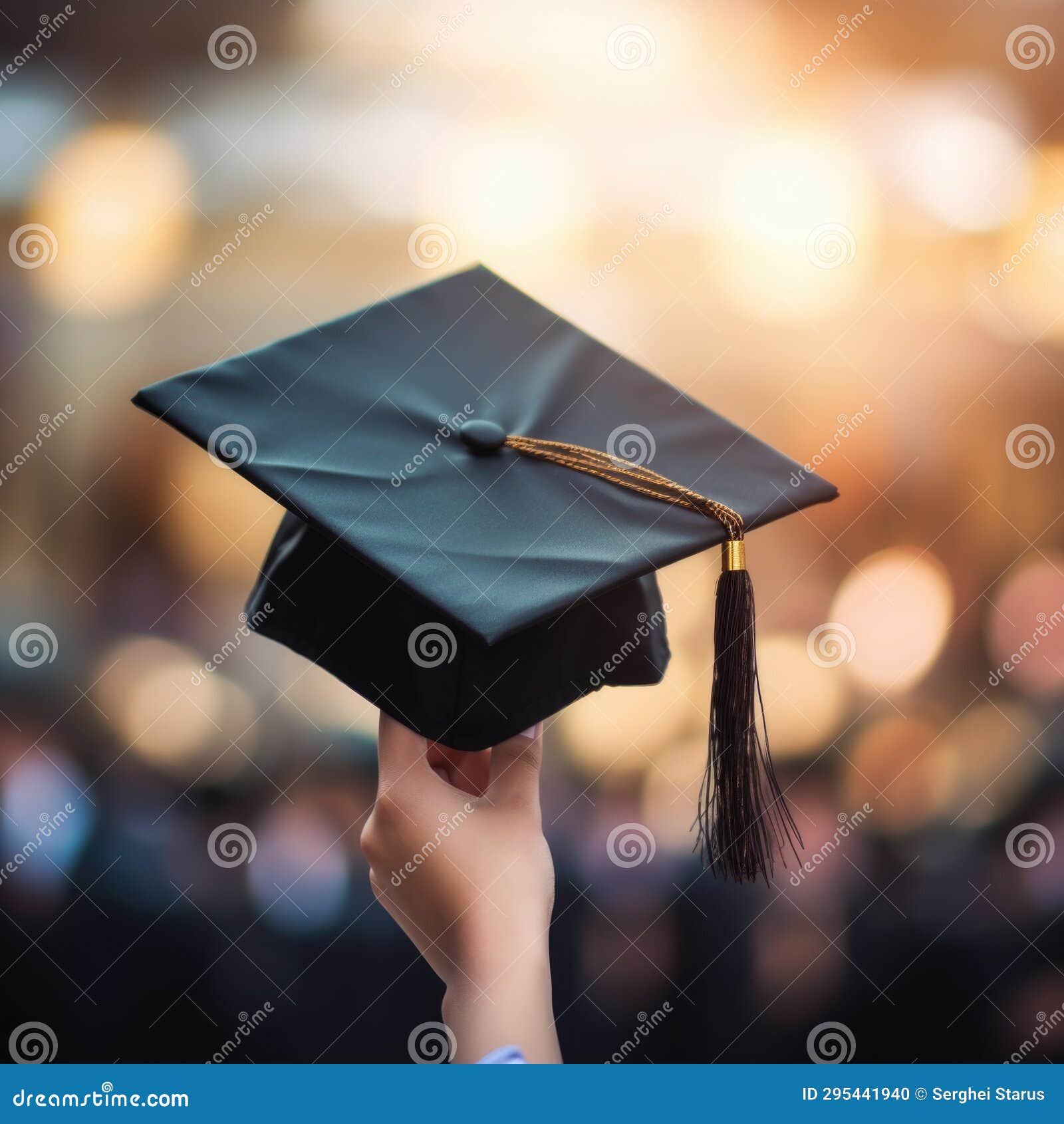 A Graduation Cap is Held Up in the Air, AI Stock Illustration ...