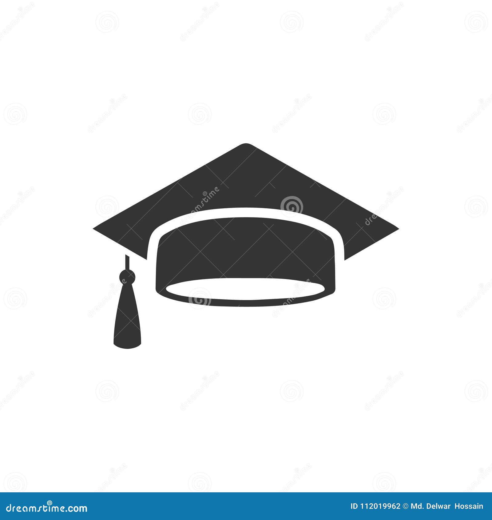 Graduation Cap Icon stock vector. Illustration of degree - 112019962